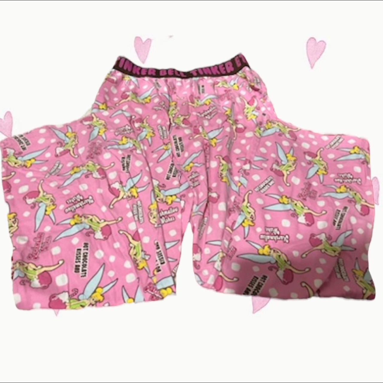 Tinker bell pajama pants! size small, 12” flat... - Depop