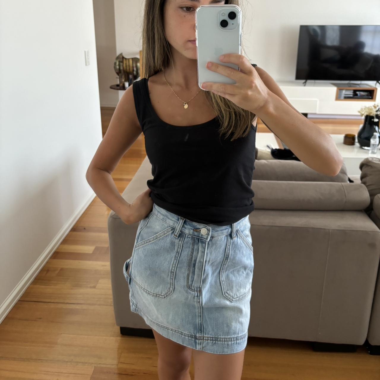 Old GLASSONS denim skirt Size 8 Perfect condition - Depop