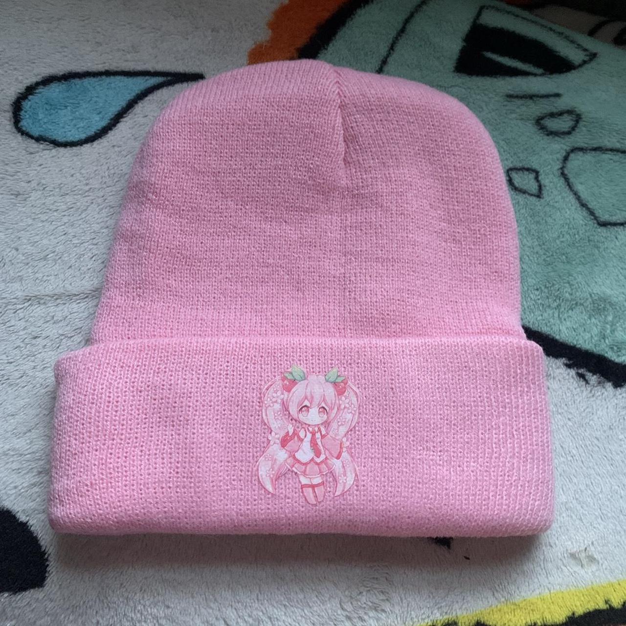 Strawberry Hatsune miku beanie hat Stretchy one... - Depop