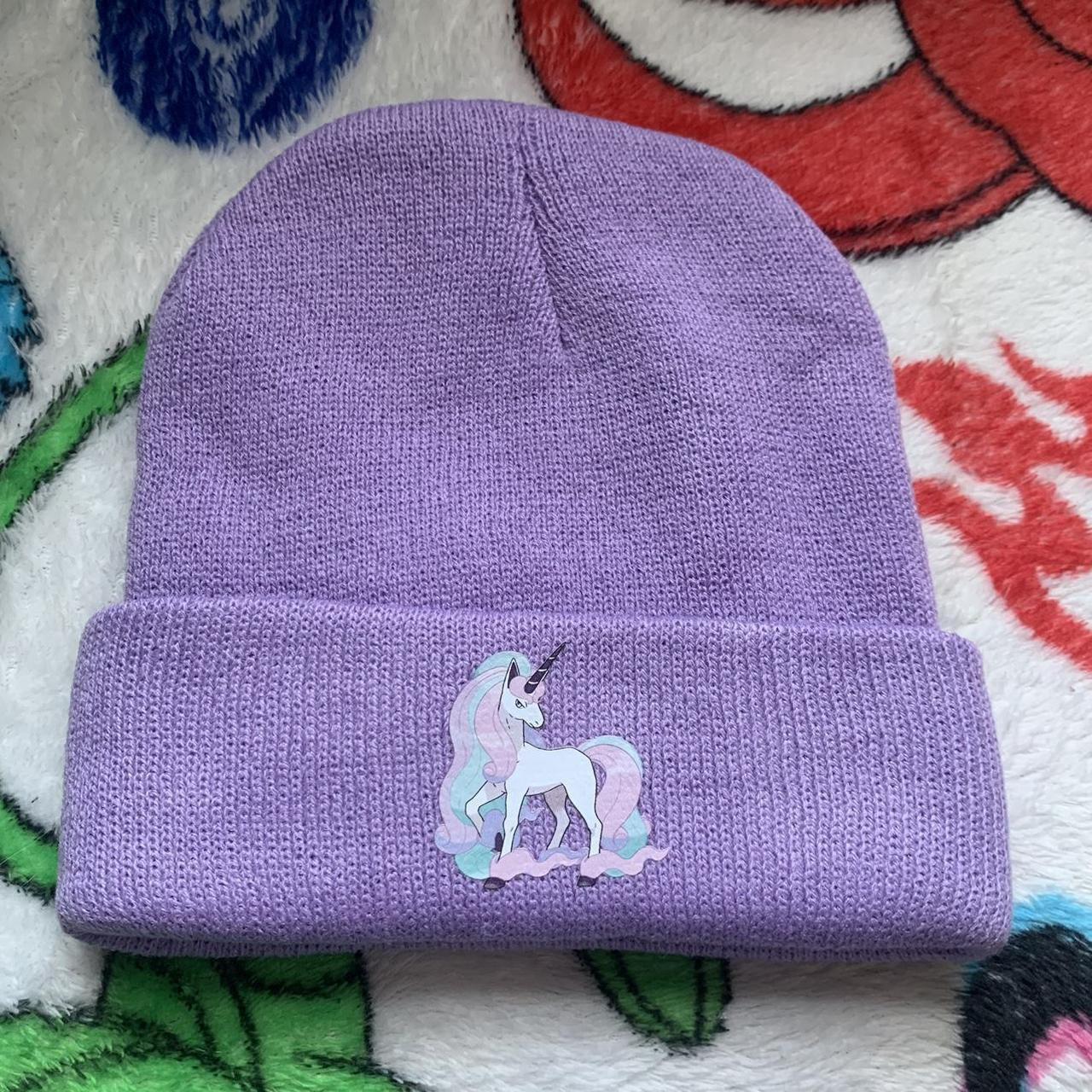 Pastel purple galarian rapidash beanie hat Stretchy... - Depop