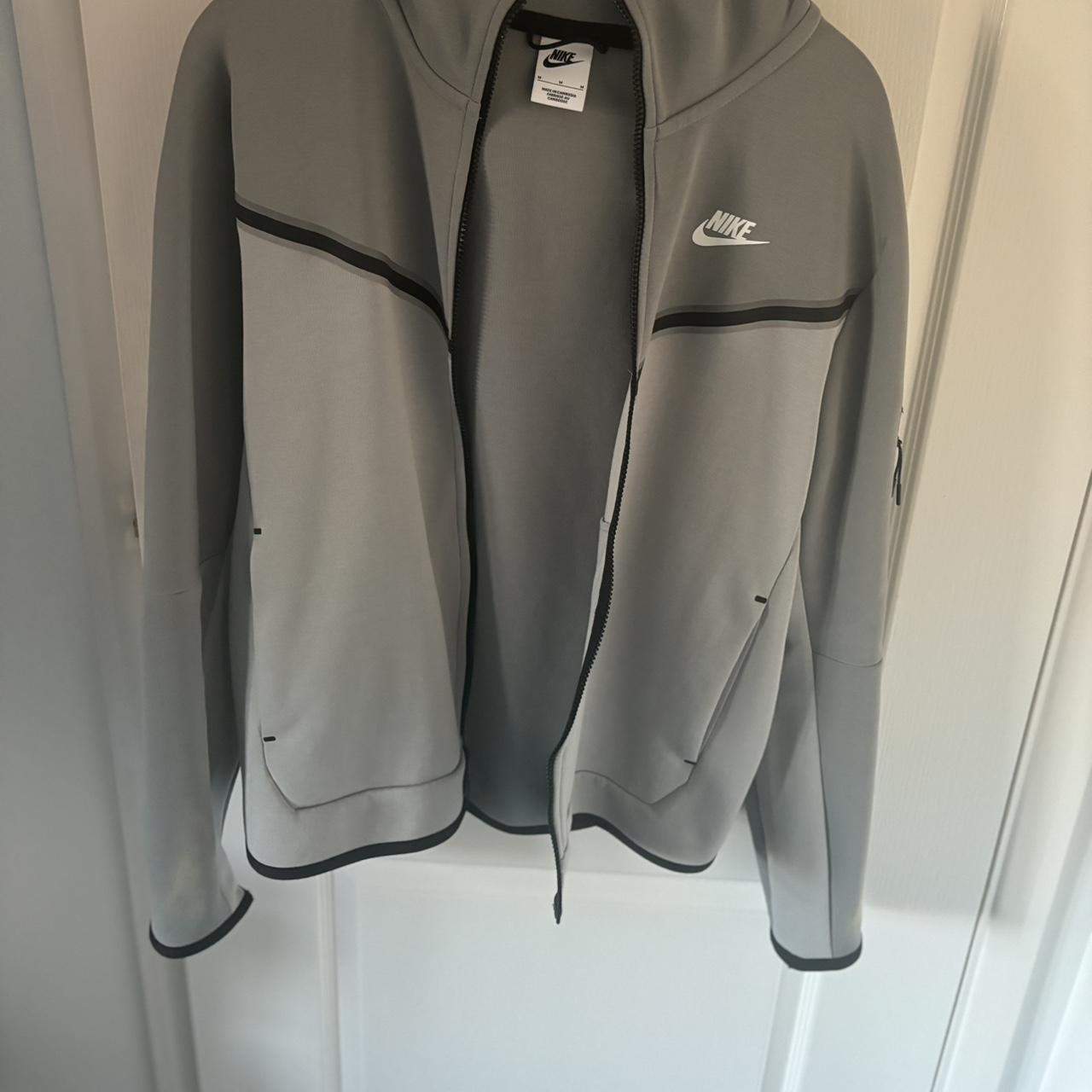 Grey Nike tech fleece jacket, fits M, 7/10, slight... - Depop