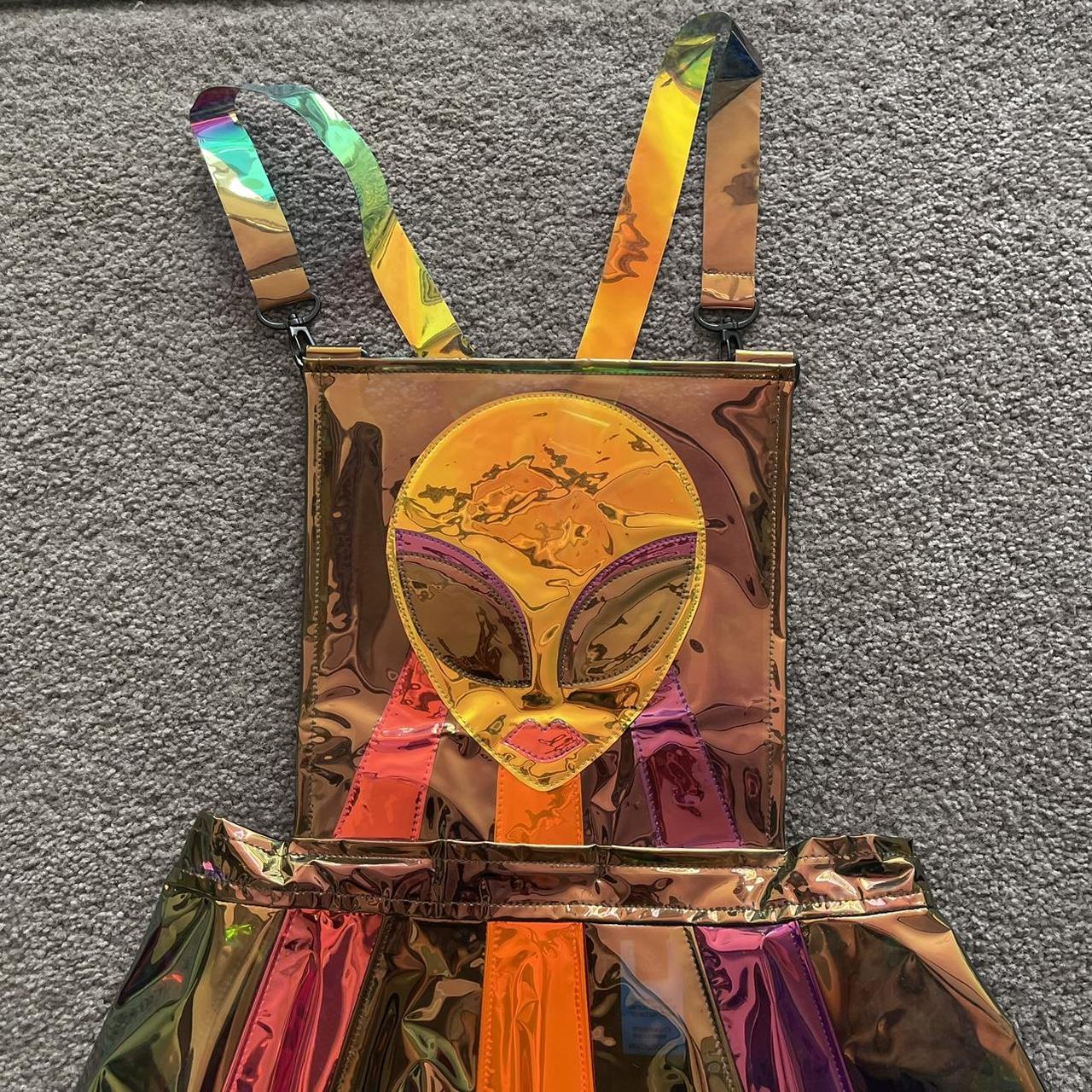 Dolls Kill Club Exx Beam Me Up Hologram Overall... | Depop