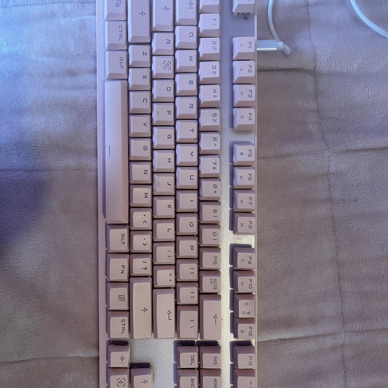 Pastel Pink MotoSpeed Keyboard #keyboard #pink... - Depop