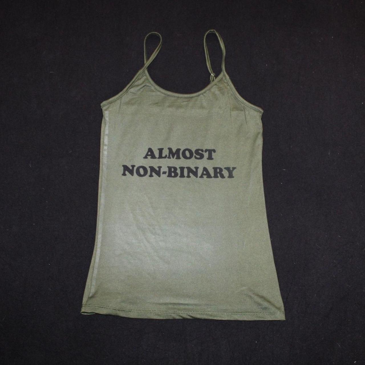 ALMOST NON-BINARY army green tank⛓️ DMD original design - Depop