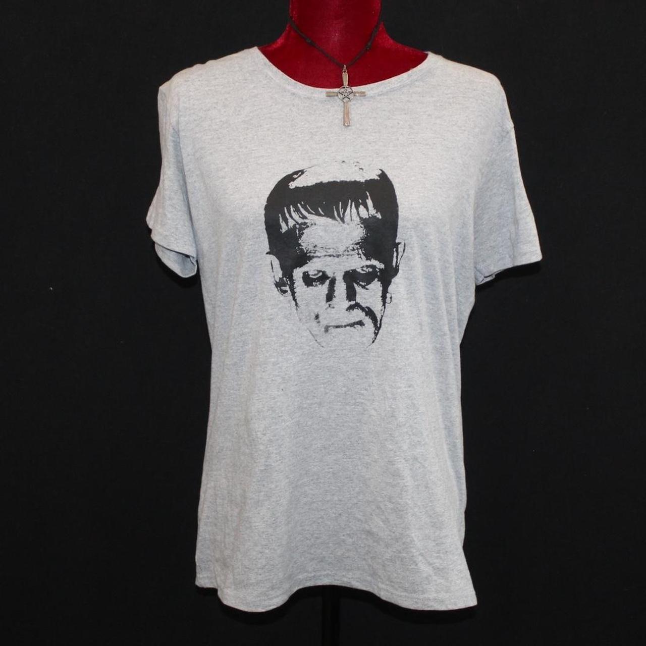Grey Boris Karloff Size Large Hand Printed Tee🔪🔪🔪 - Depop