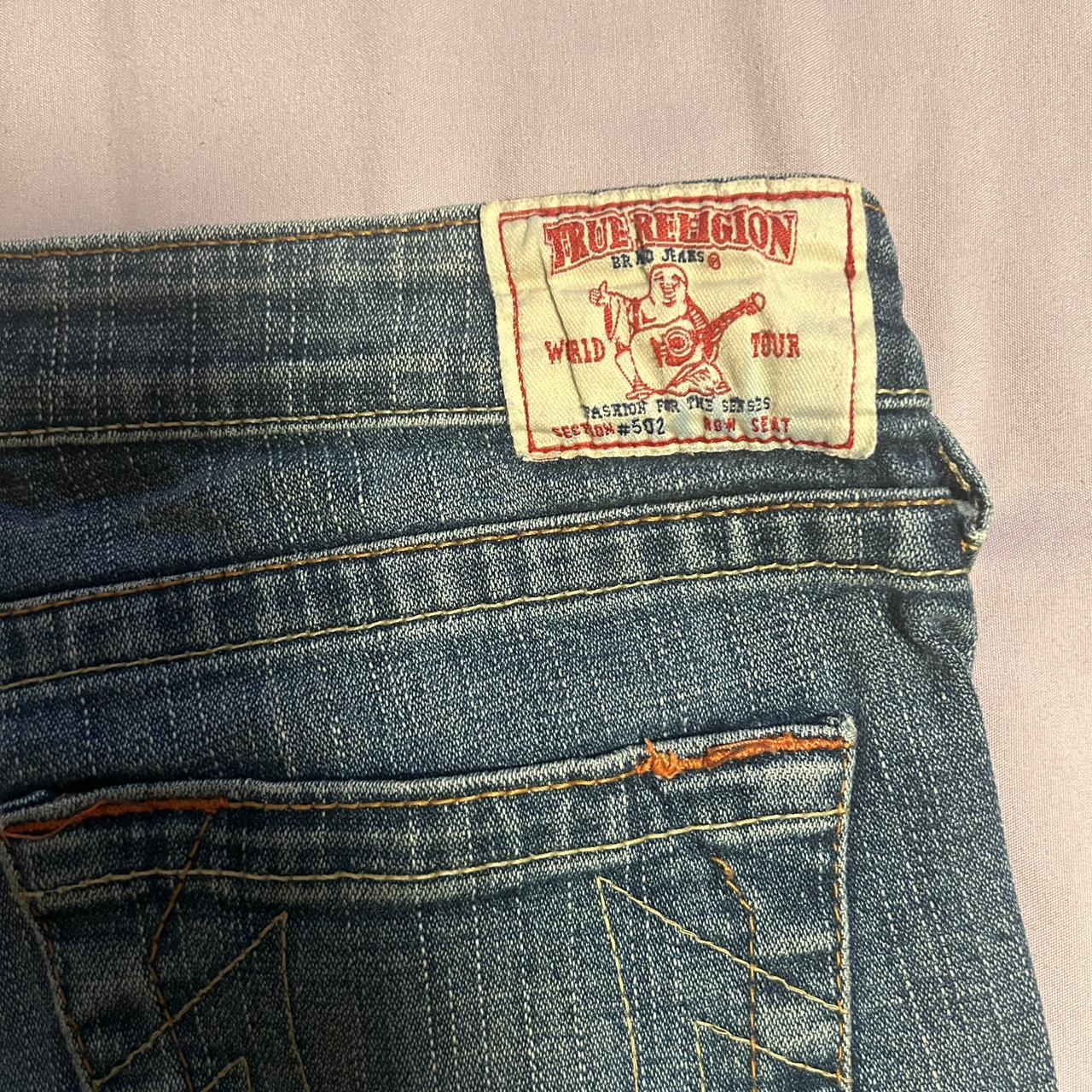 Early 2000s True Religion low rise dark wash denim... - Depop