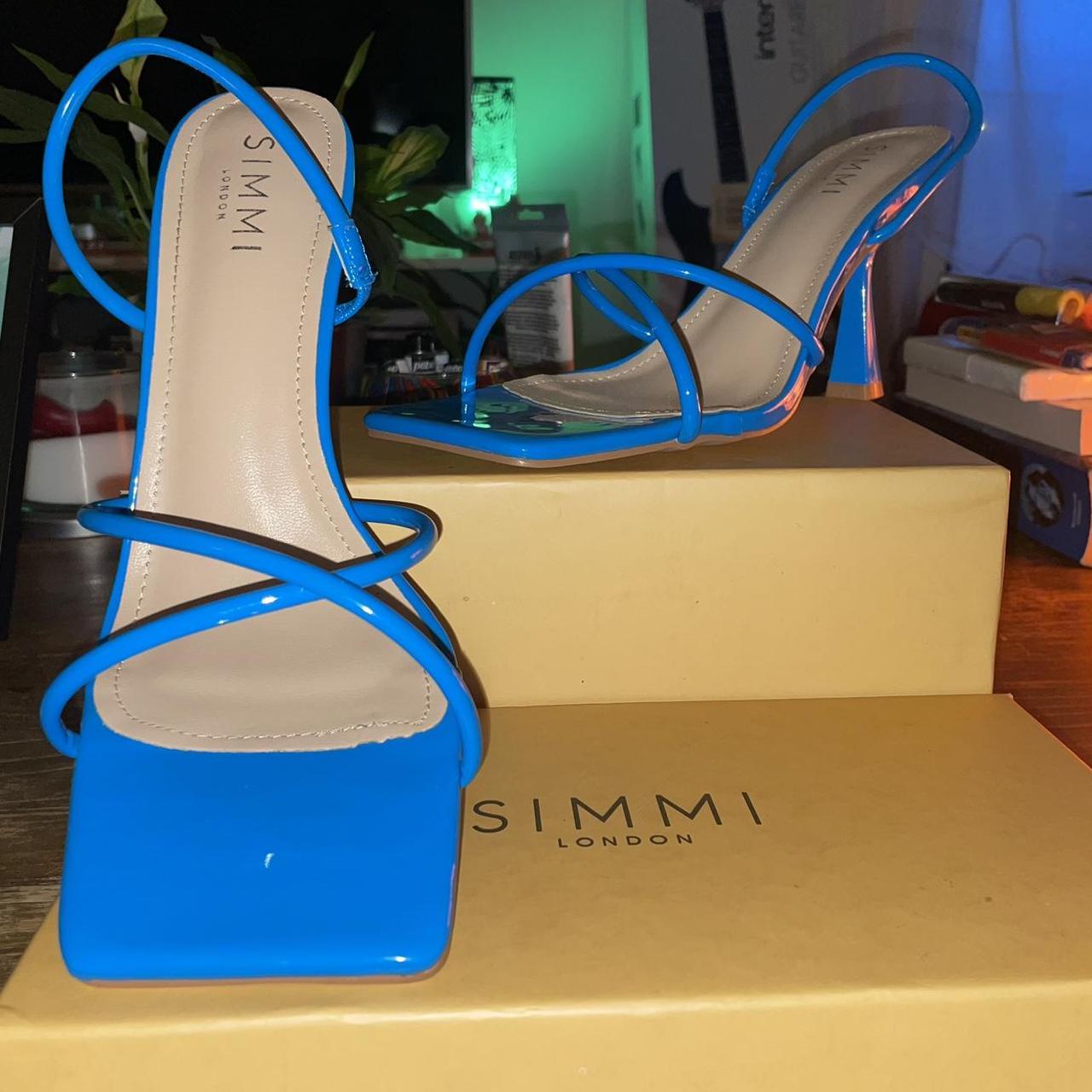 Unreal blue patent heels from SIMMI London... - Depop