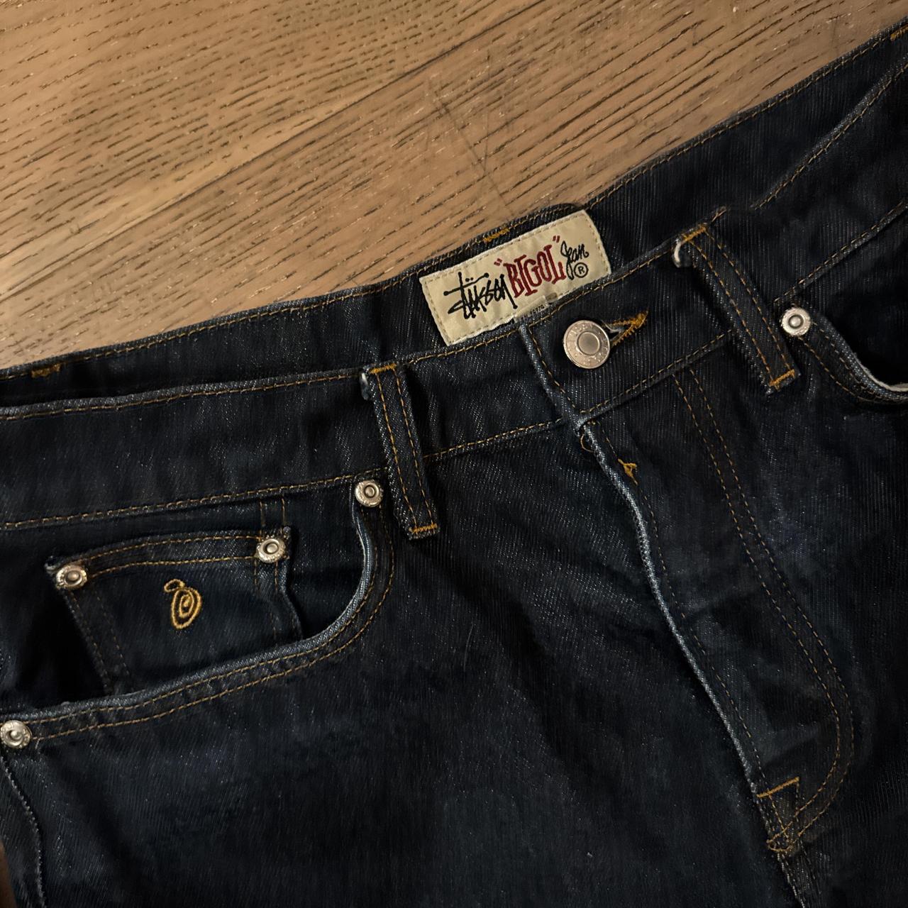 STUSSY BIG OL JEAN DARK WASH/ raw denim style W28... - Depop