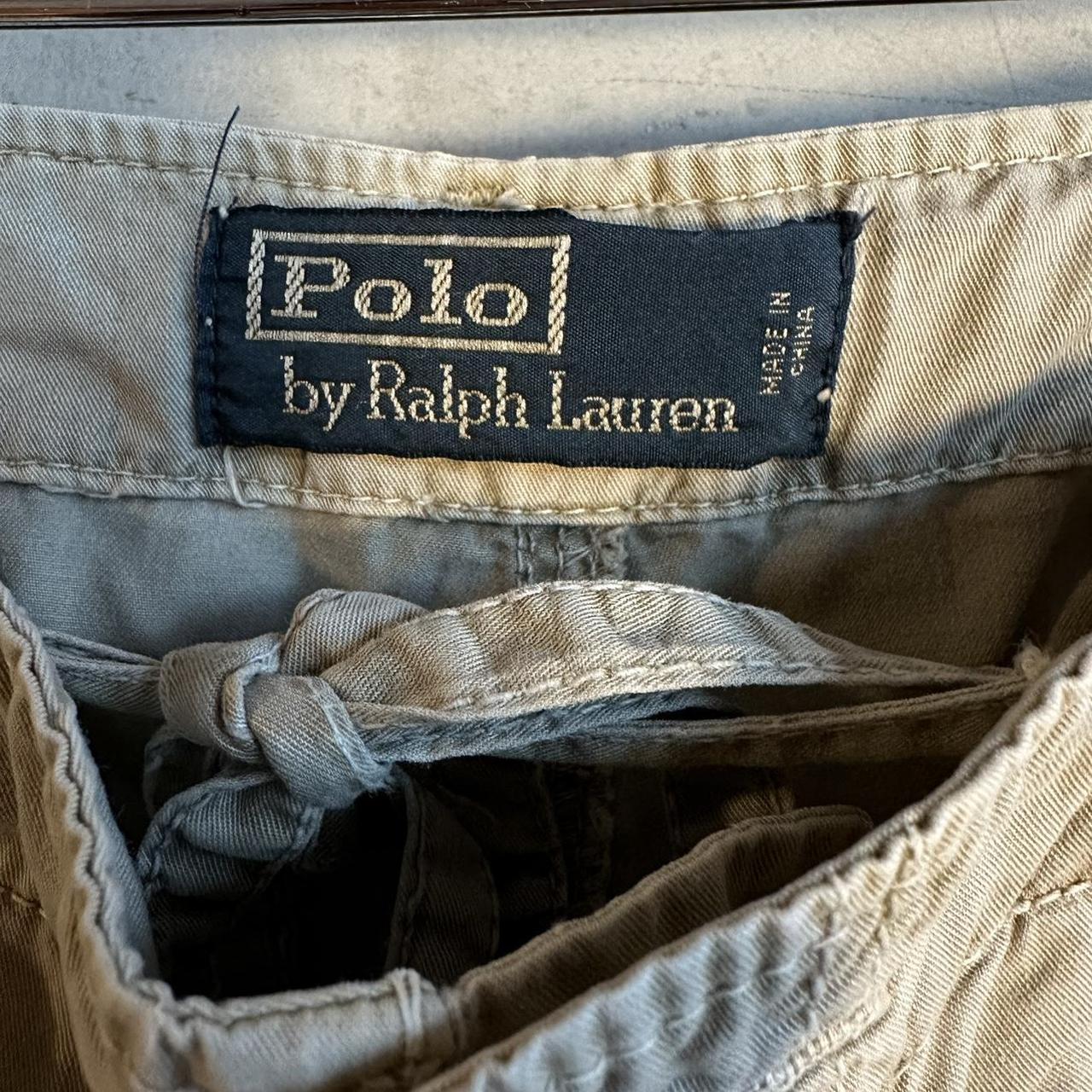 Vintage polo Ralph Lauren 90s cargo tan shorts with... - Depop