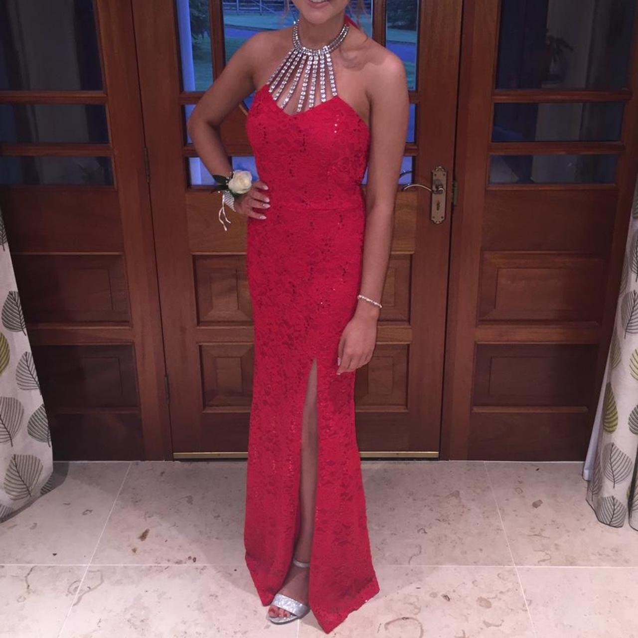 Red formal dress Only worn once, perfect... - Depop