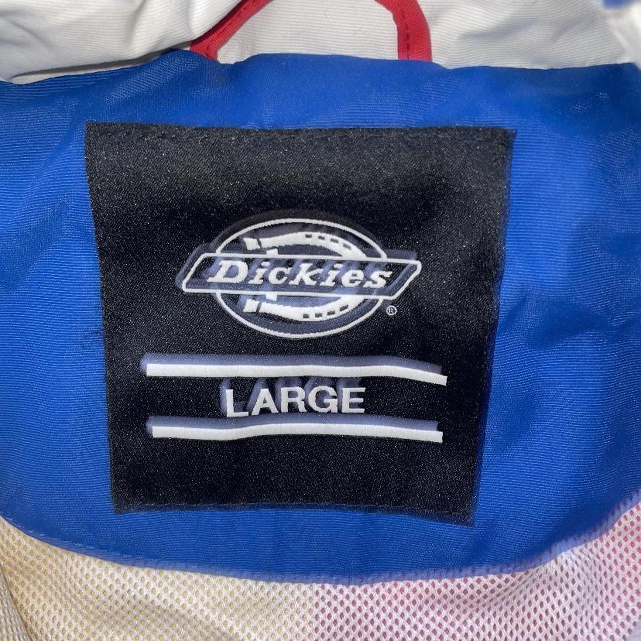 large dickies colorblock jacket, size large. in... - Depop