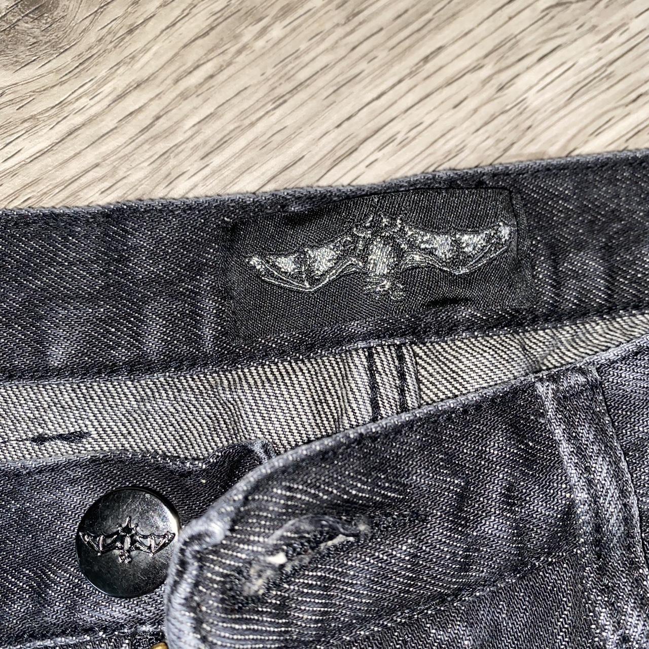 Years of tears dust denim 🦇 osbatt 32 waist, baggy... - Depop