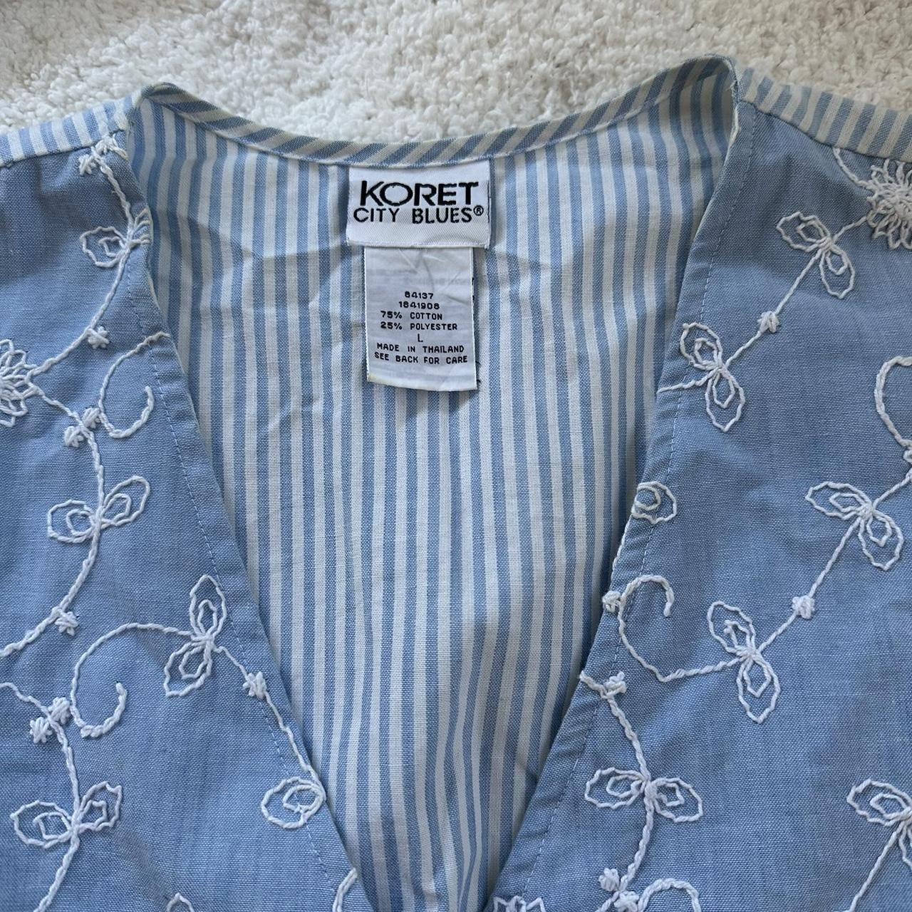 VINTAGE WOMENS EMBROIDERED BLUE VEST Brand - Koret... - Depop