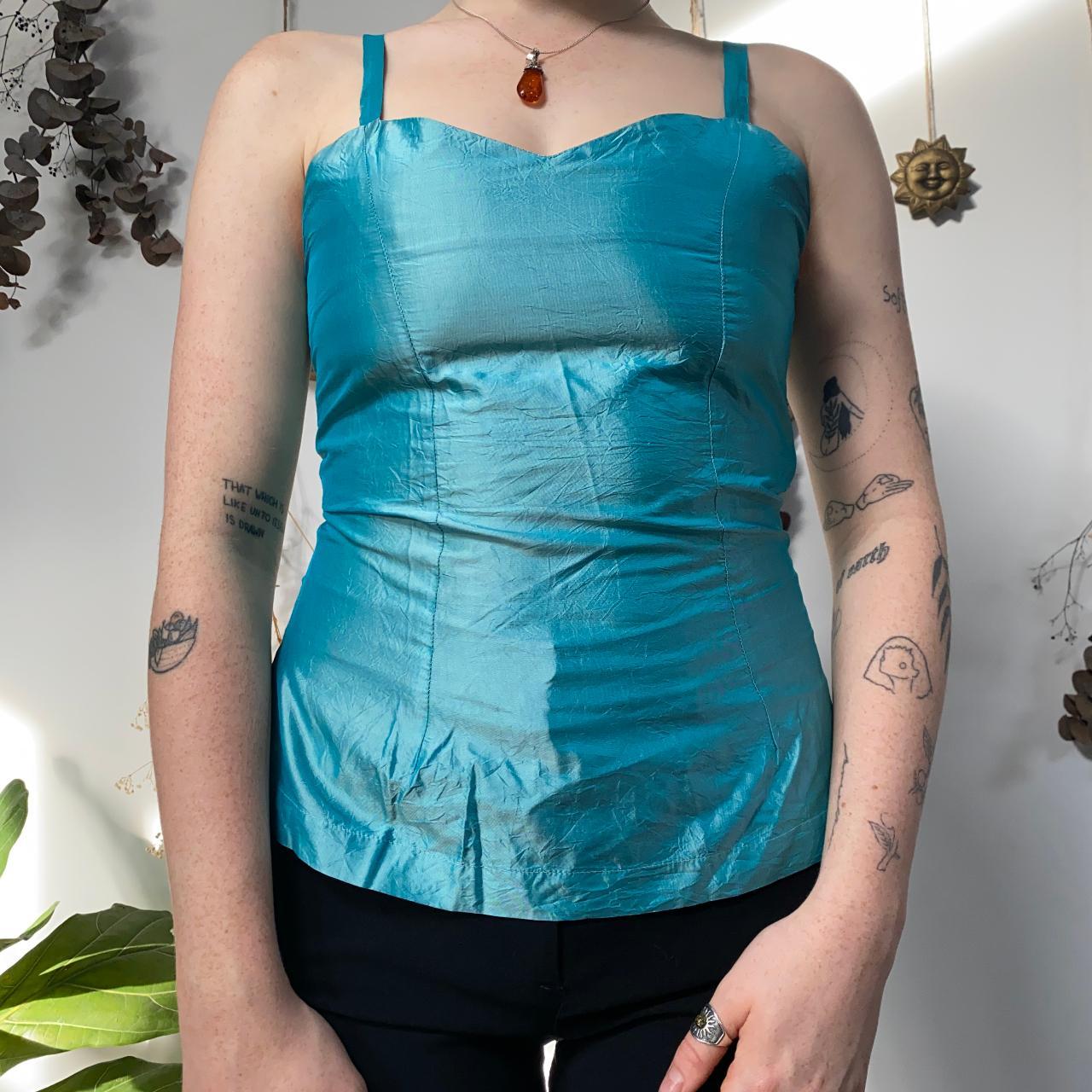 Vintage blue iridescent mermaid top 🥀 Shown on a... - Depop