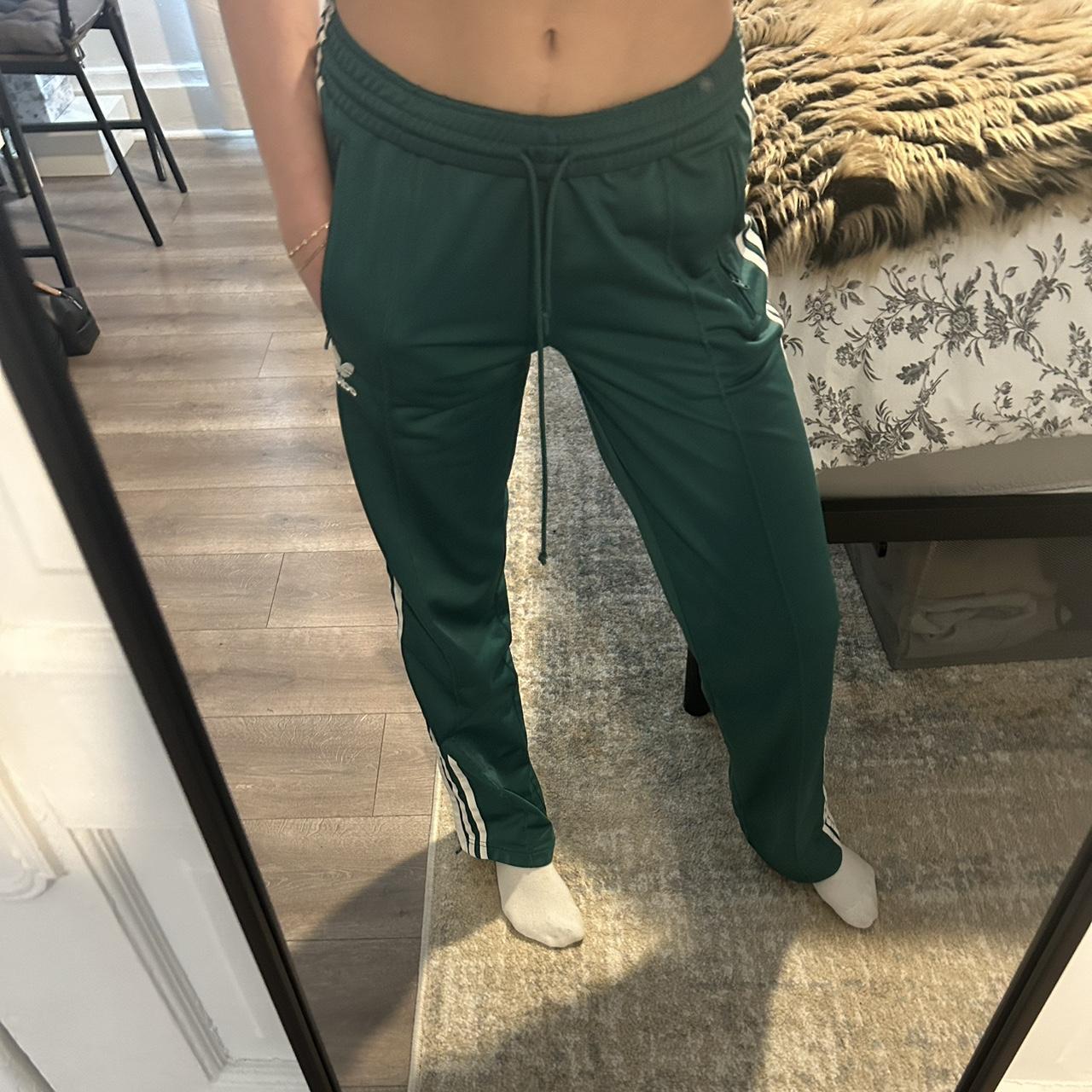 Green adidas straight leg track pants - Depop