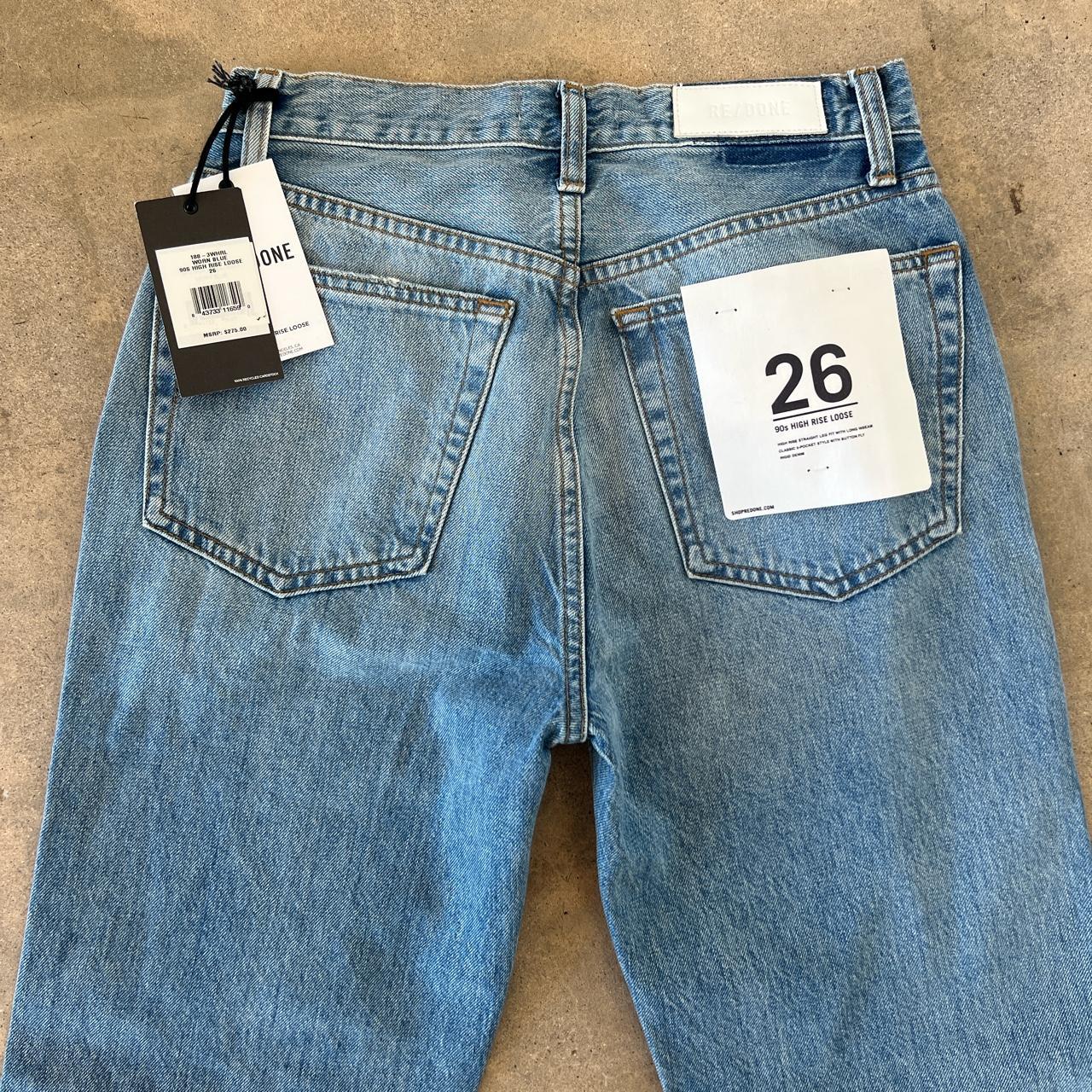 New with tags ReDone 90’s high loose in Worn Blue.... - Depop