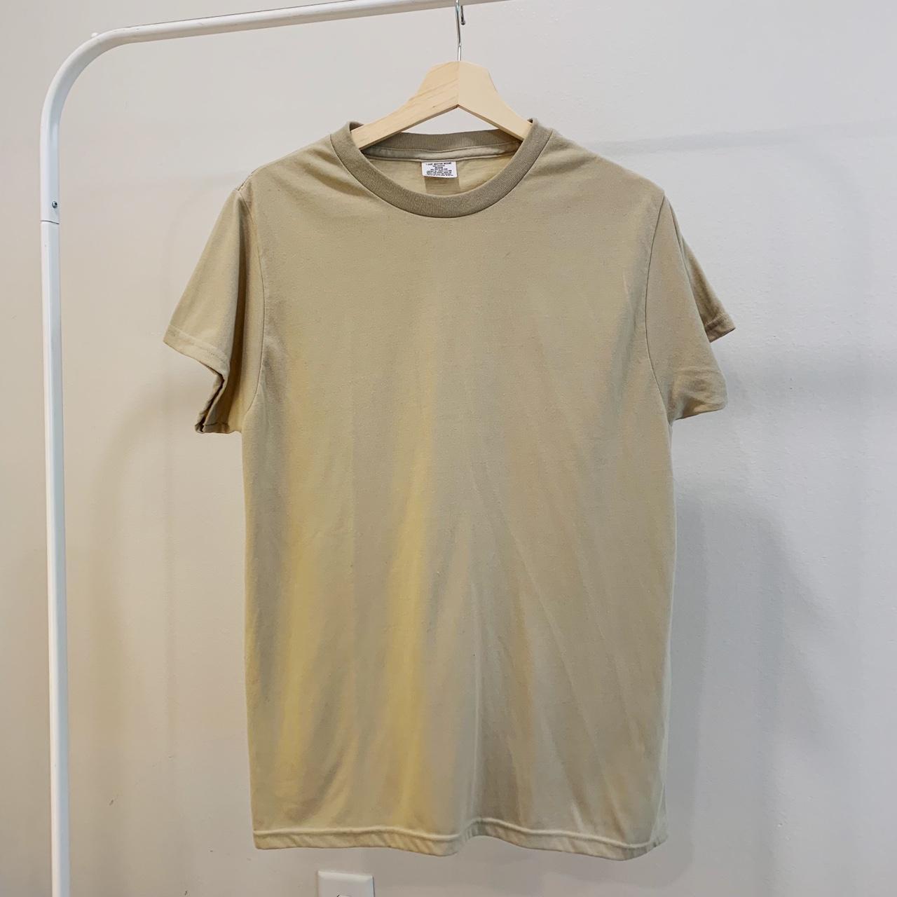 Tan Military T-Shirt Great condition Size M - Depop