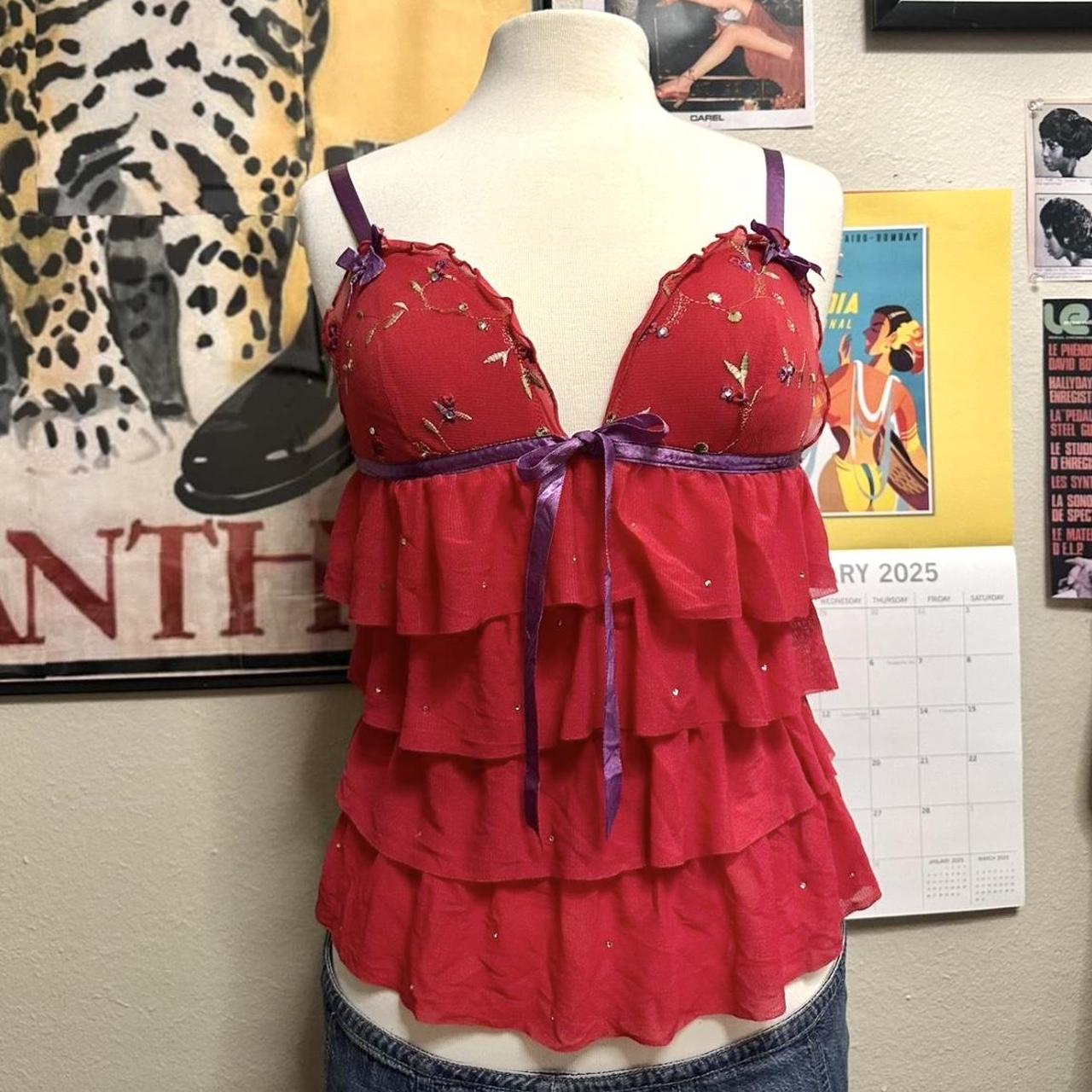 Gorg early 2000s Victoria secret layered rhinestone... | Depop