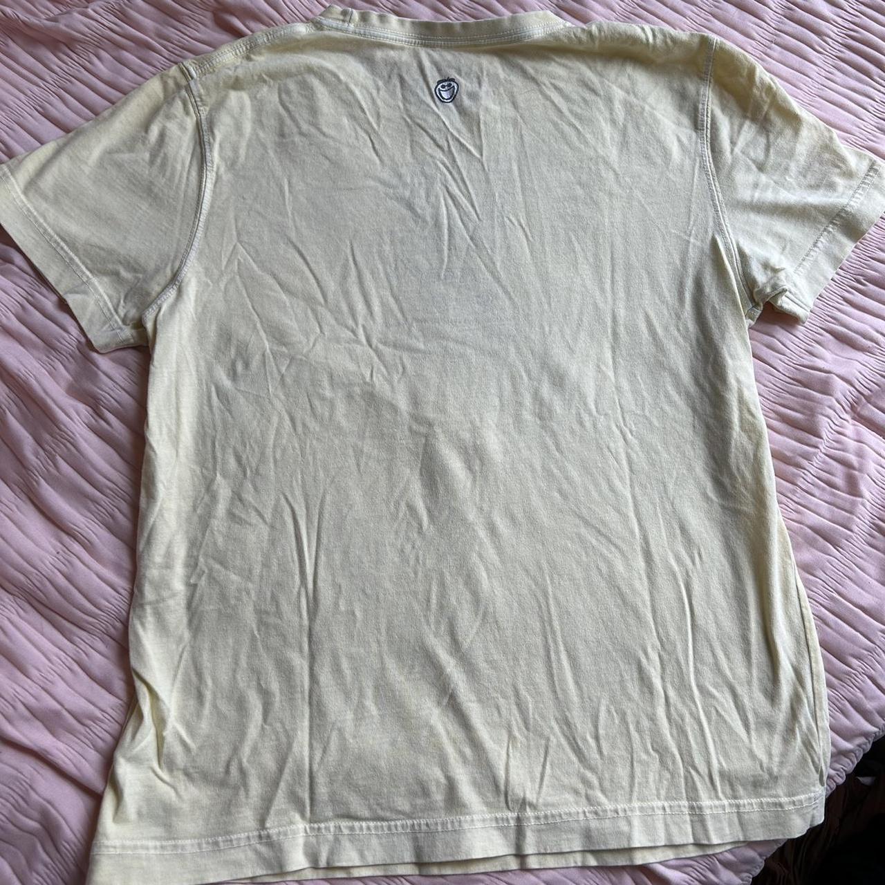 Life is Good Women's Yellow and Cream T-shirt | Depop