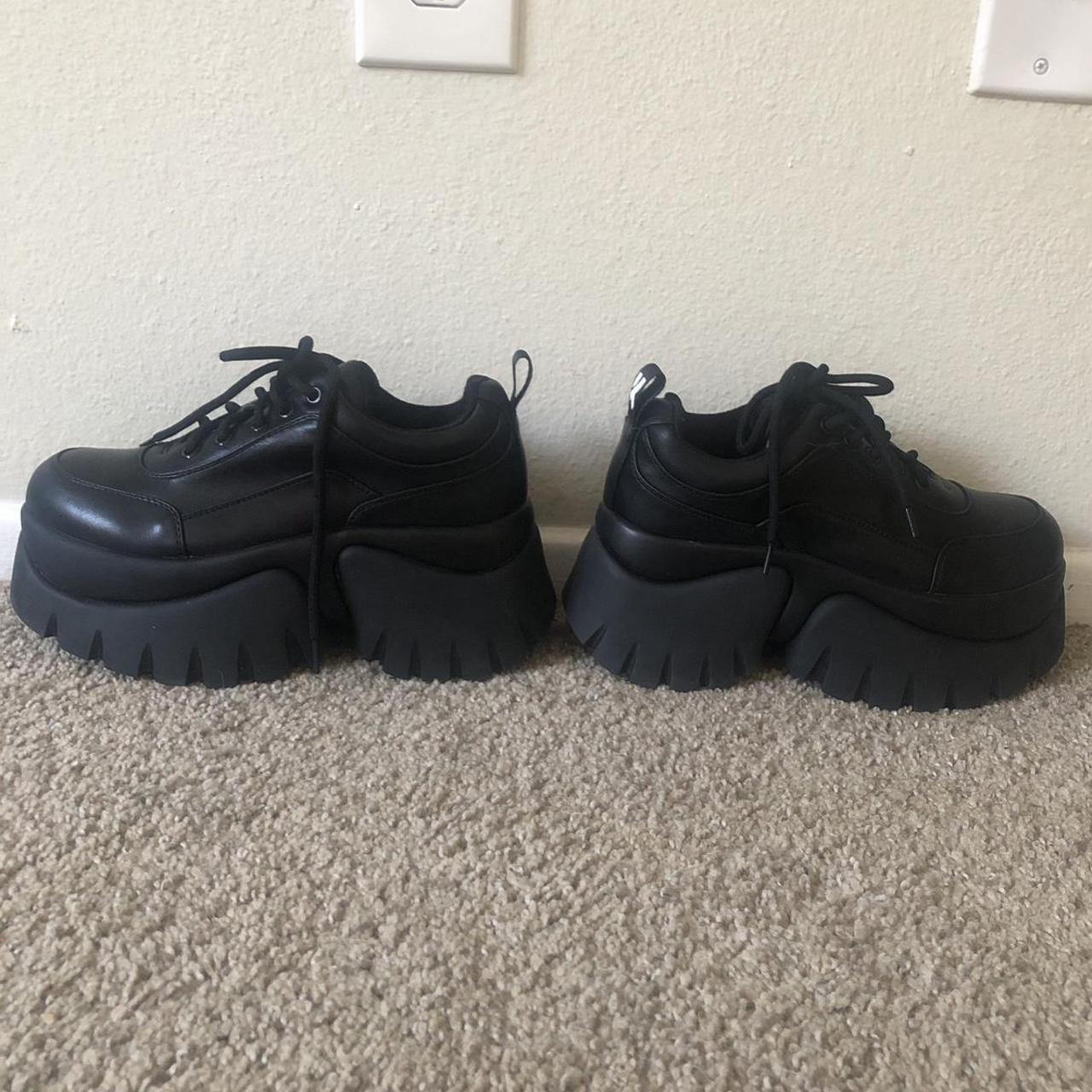 Super cute platform goth trainers 🖤🖤 brand new never... - Depop