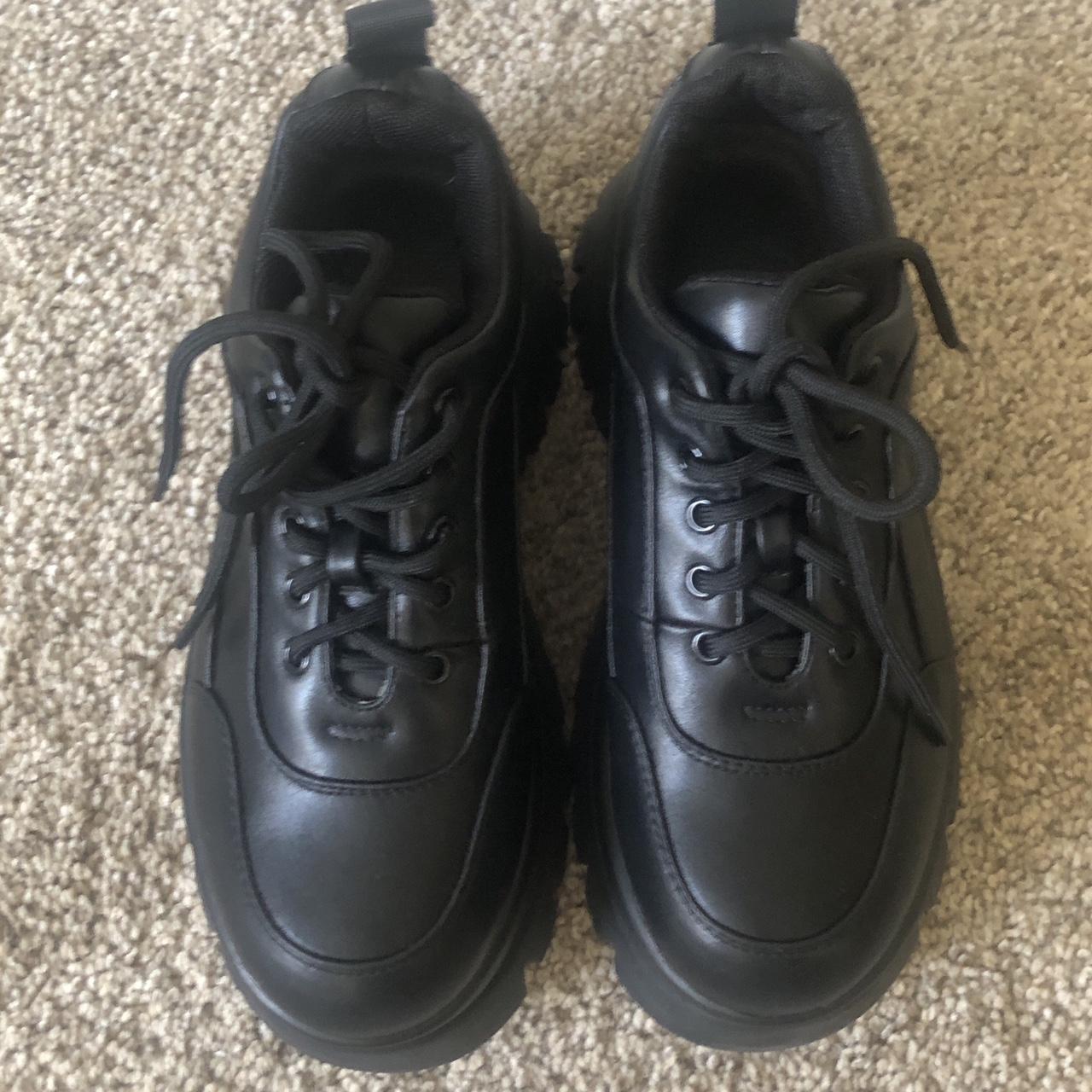 Super cute platform goth trainers 🖤🖤 brand new never... - Depop