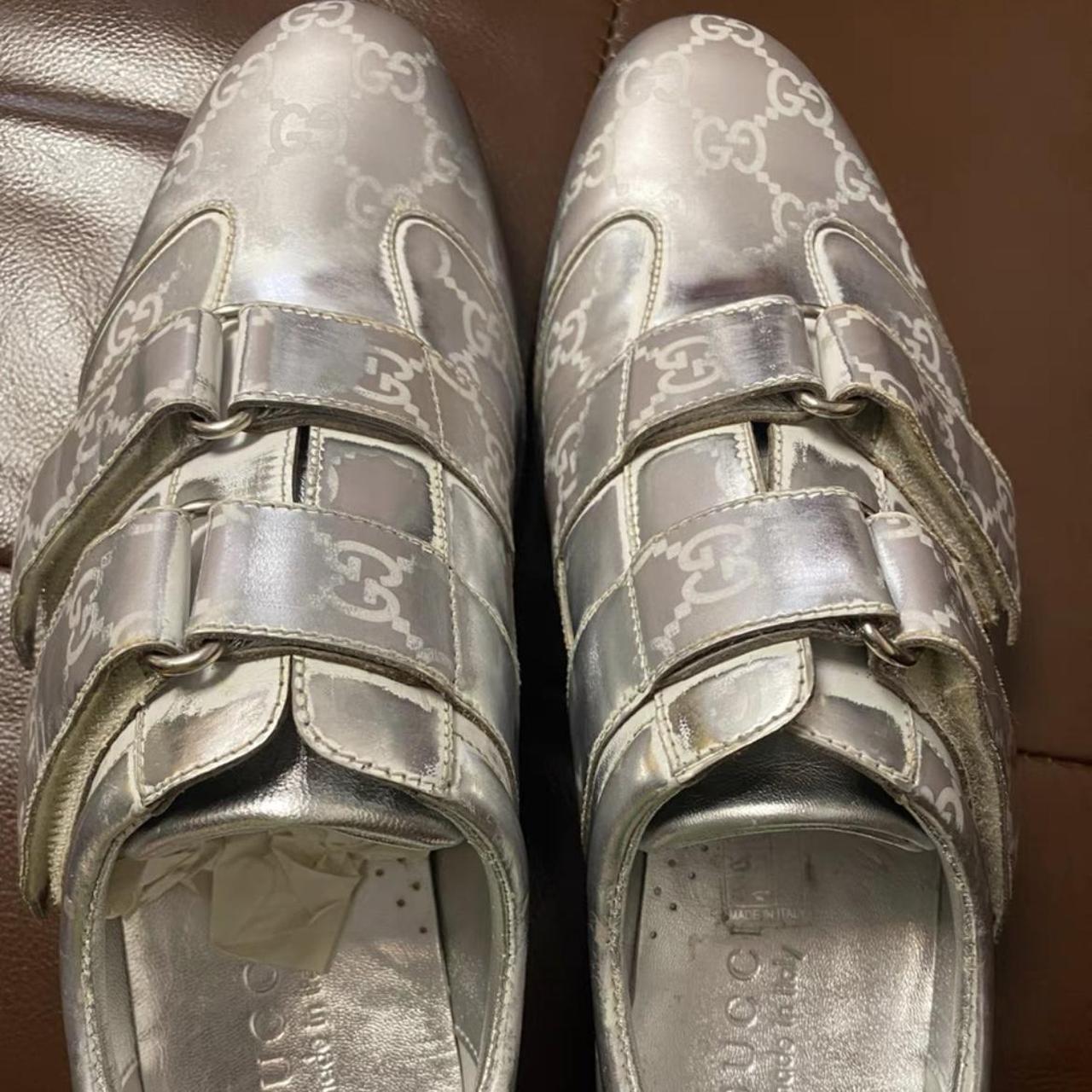 GUCCI SILVER VINTAGE SHOES SUPER RARE ONE SIZE 42 - Depop