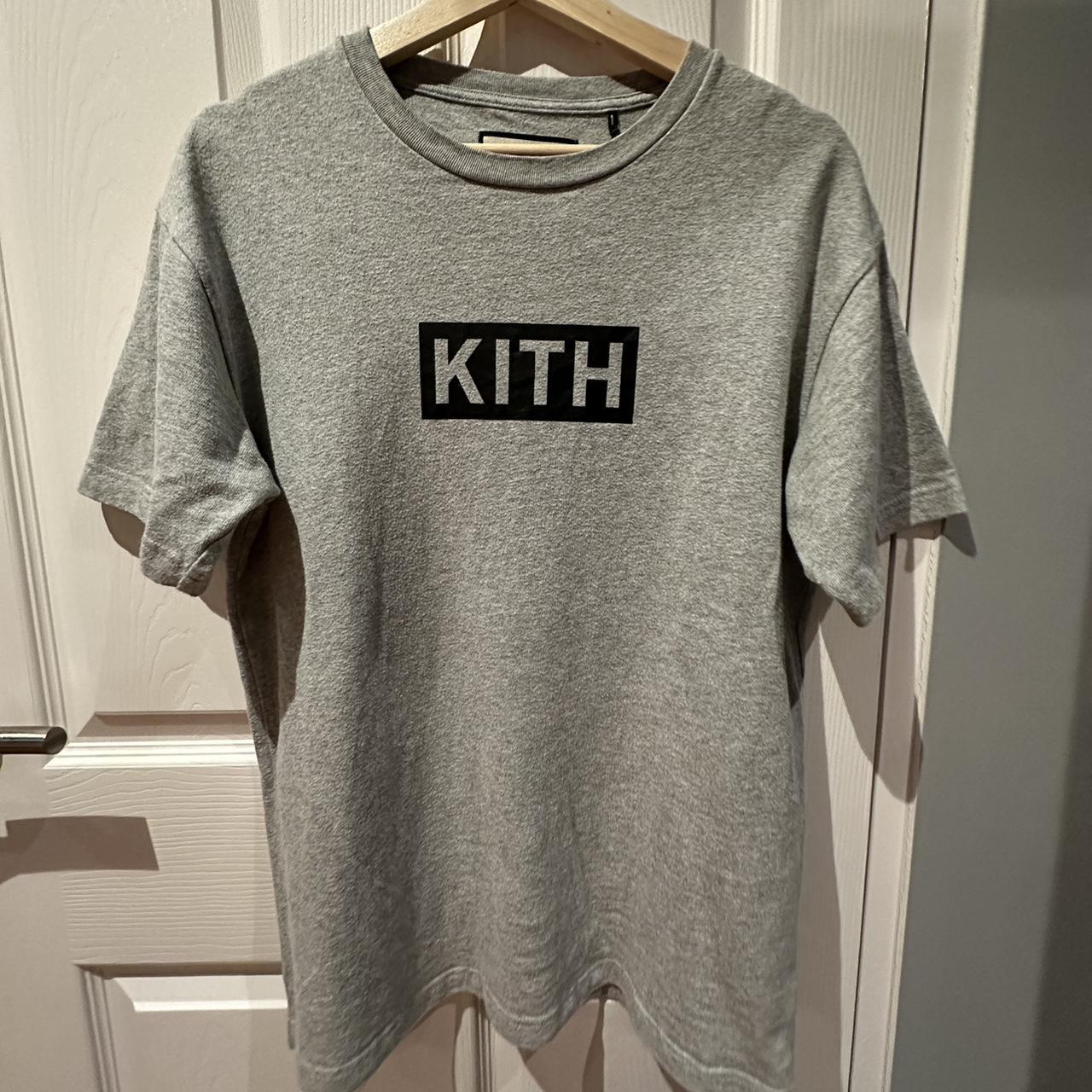 Grey kith box logo t shirt 9/10 condition - only... - Depop