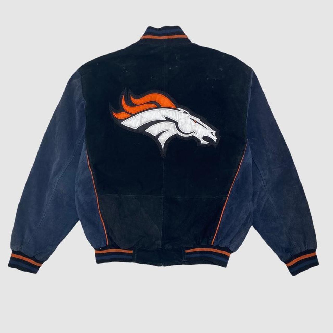 NFL Suede Leather Jacket Size Large Description -... - Depop