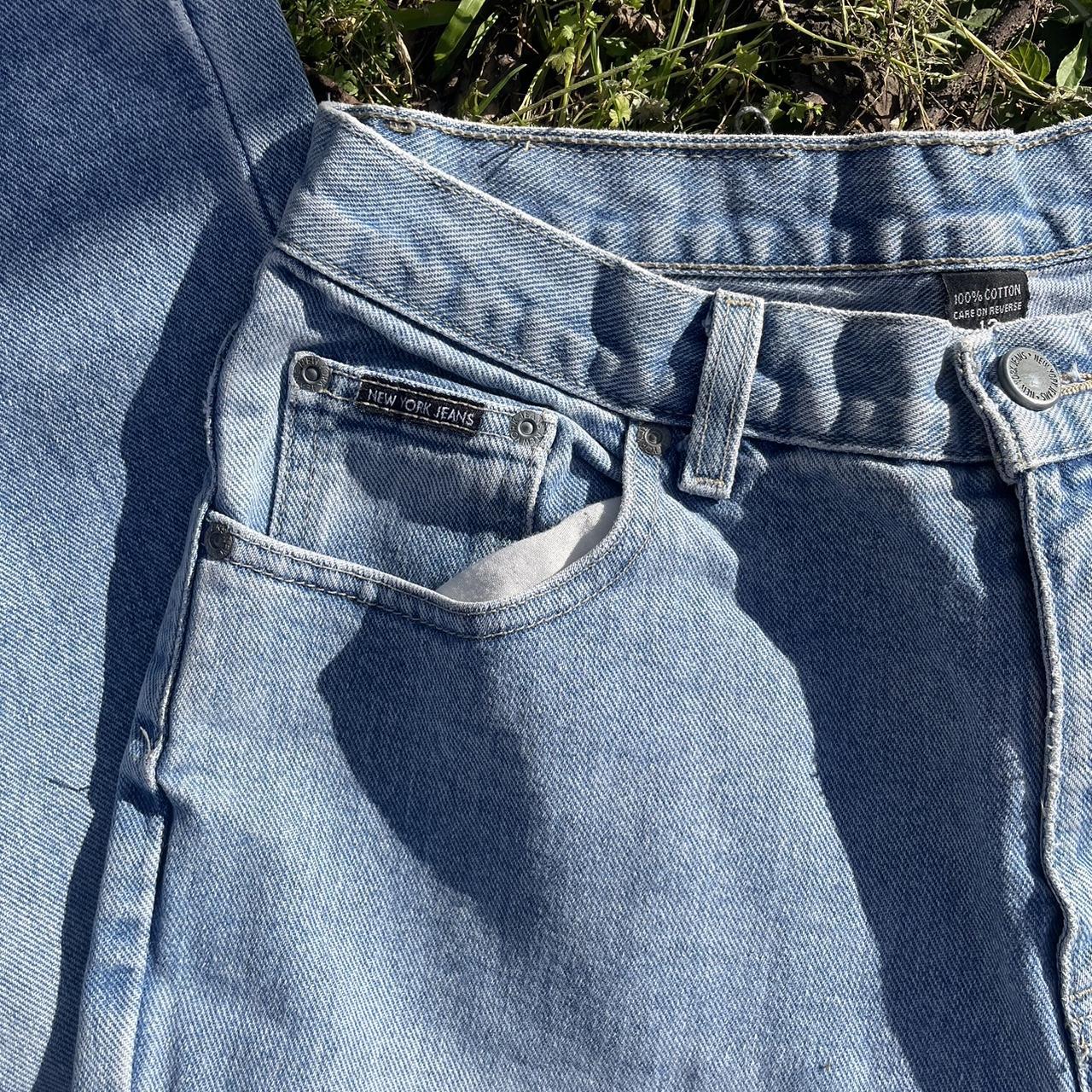 Late 90s / early 00s light wash denim jeans Bootcut... - Depop