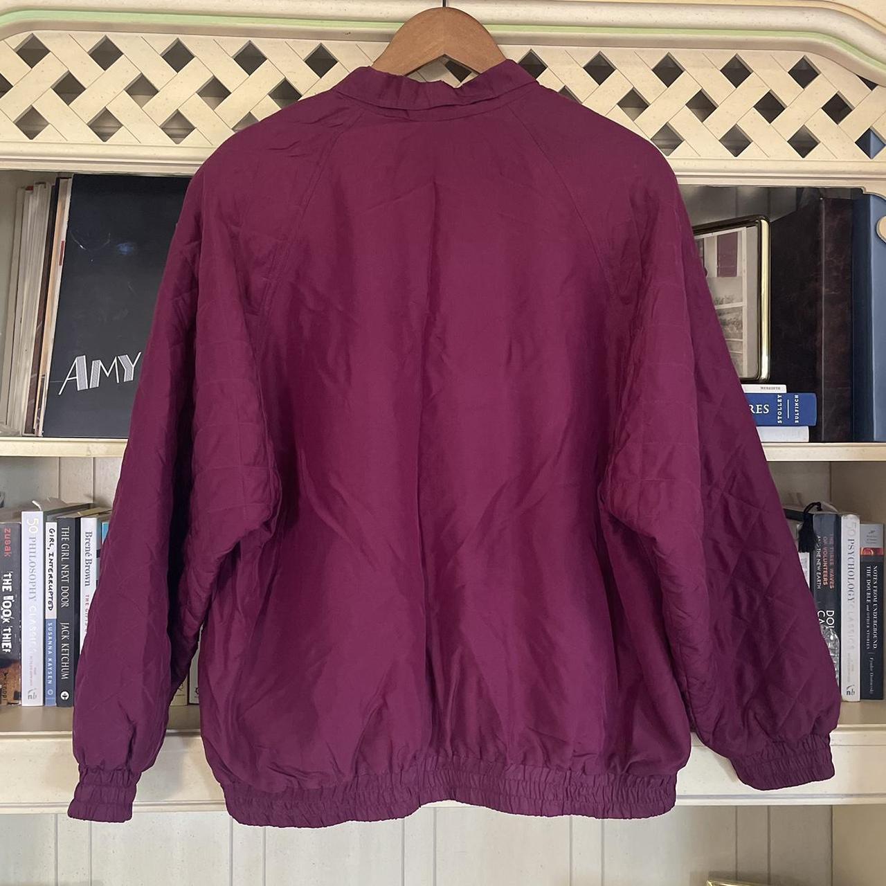 100% Silk Windbreaker Bomber Jacket Deep maroon... | Depop