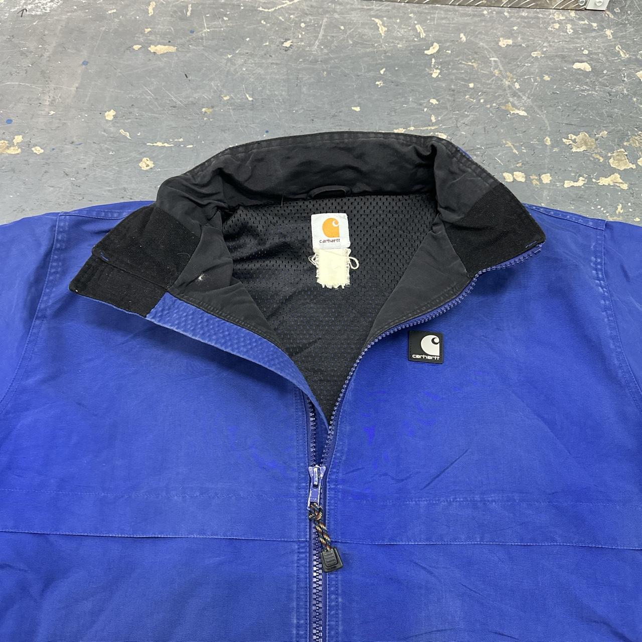 Navy blue carhartt jacket There is a hoodwithin the... - Depop