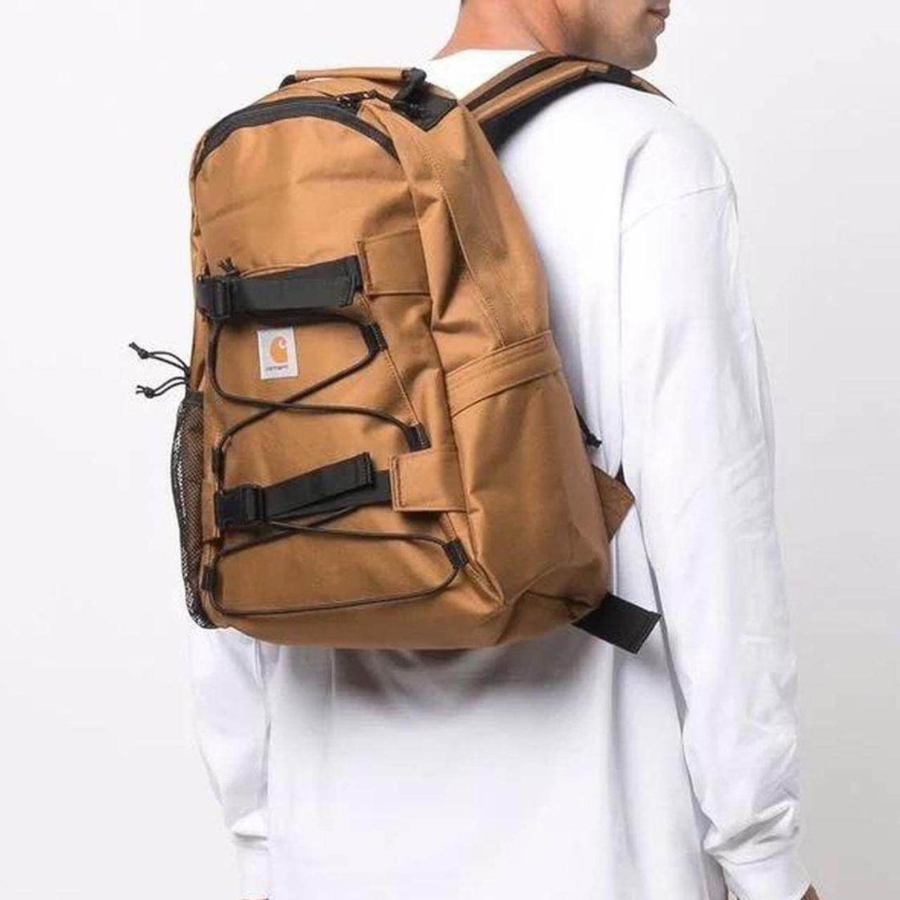 Carhartt WIP khaki/tan kick flip backpack Brand... - Depop