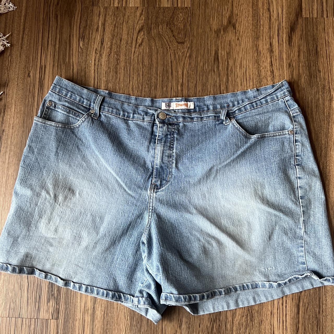 plus size faded glory denim shorts size 24w - Depop