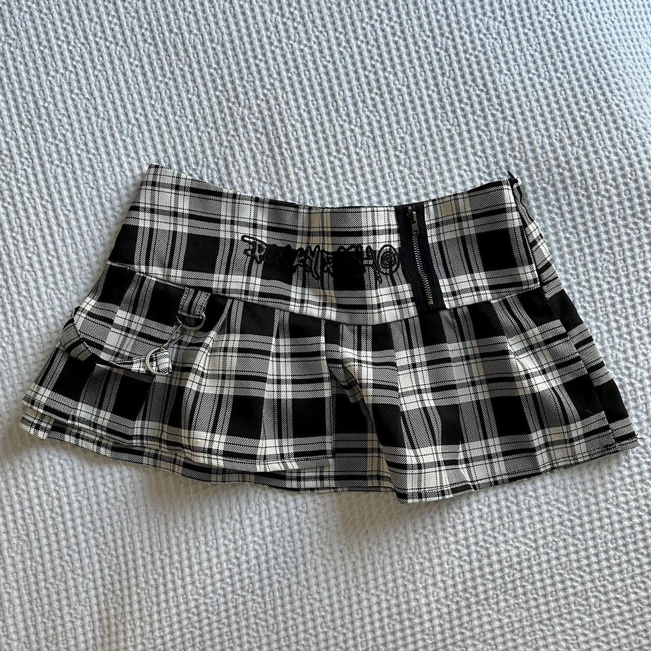 Vintage Punkyfish check micro mini skirt Y2k... - Depop