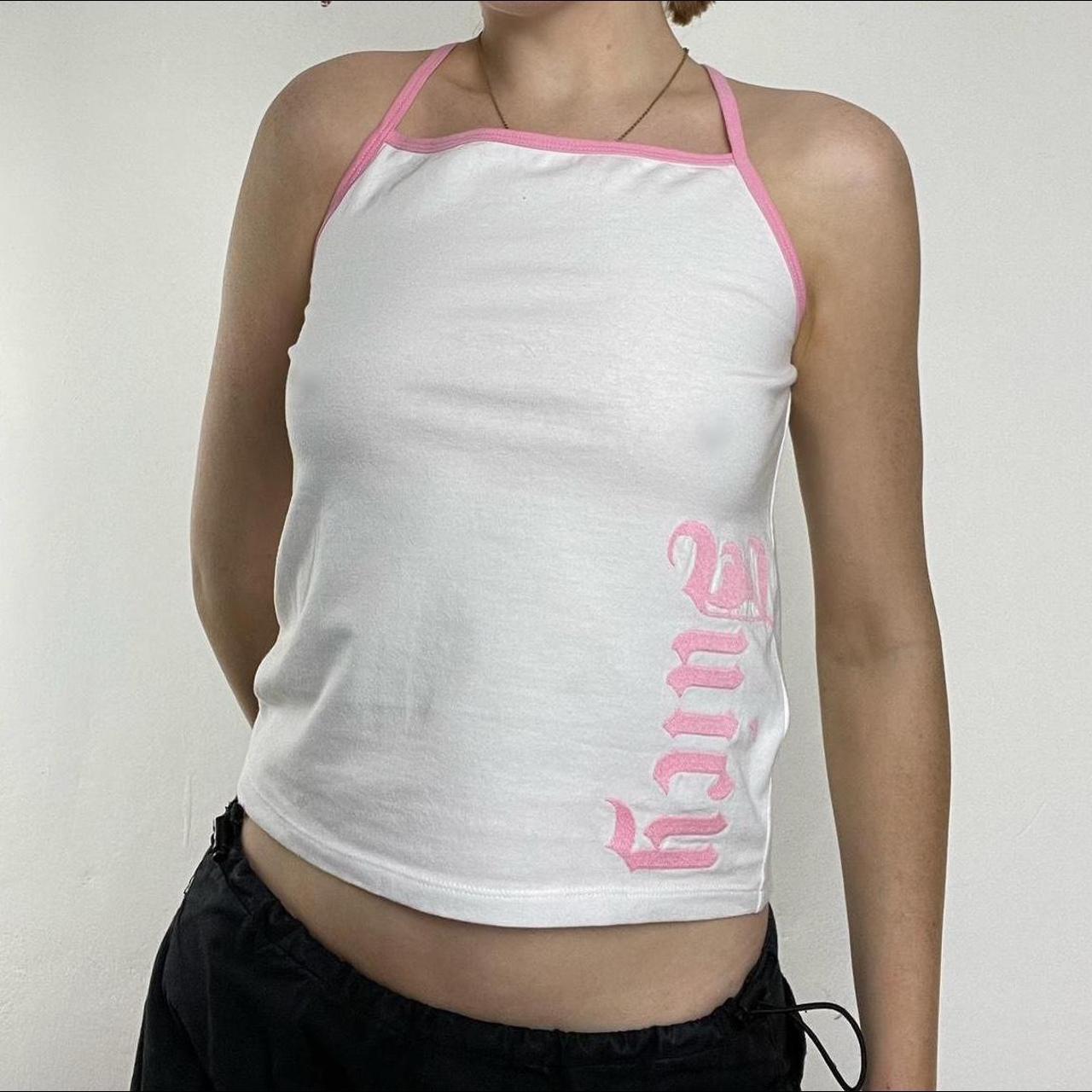 Y2k tank top Juicy Couture logo strappy top in... | Depop