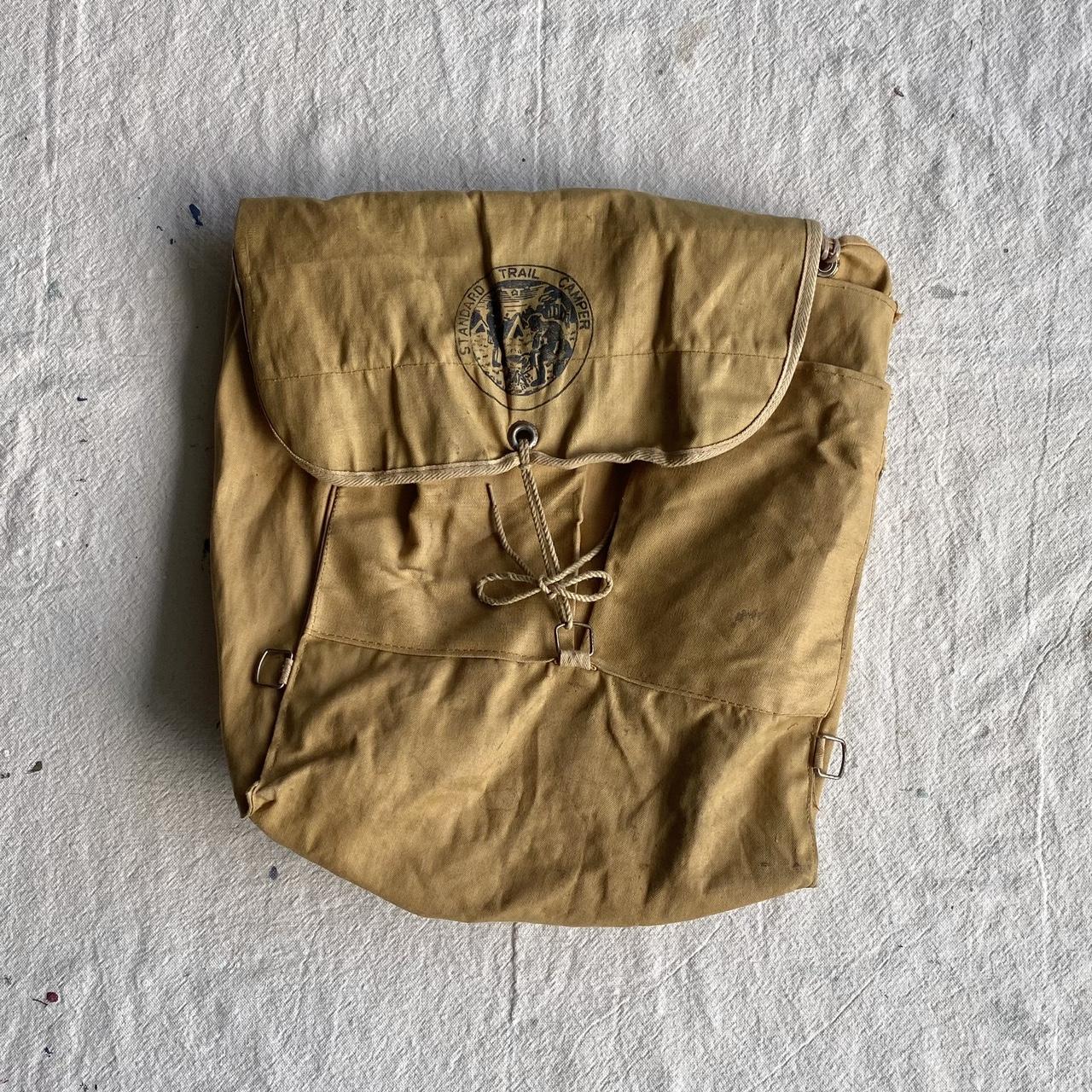 Vintage boy scouts trail camper canvas backpack - Depop
