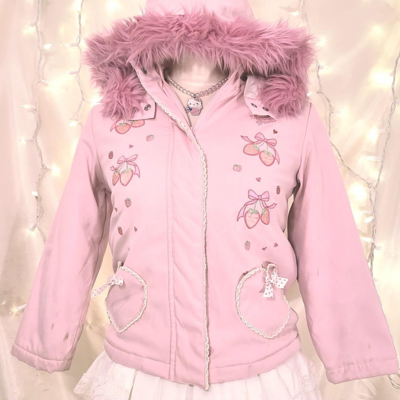 Women's White and Pink Jacket | Depop