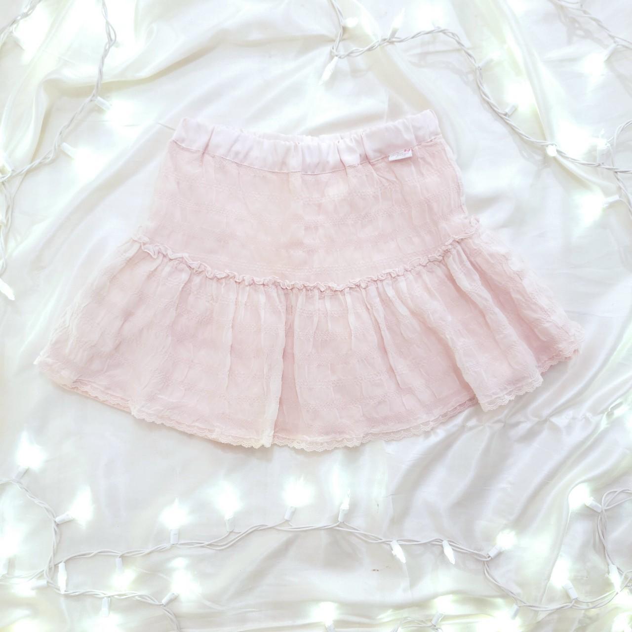 mezzo piano light pink ruffle skirt