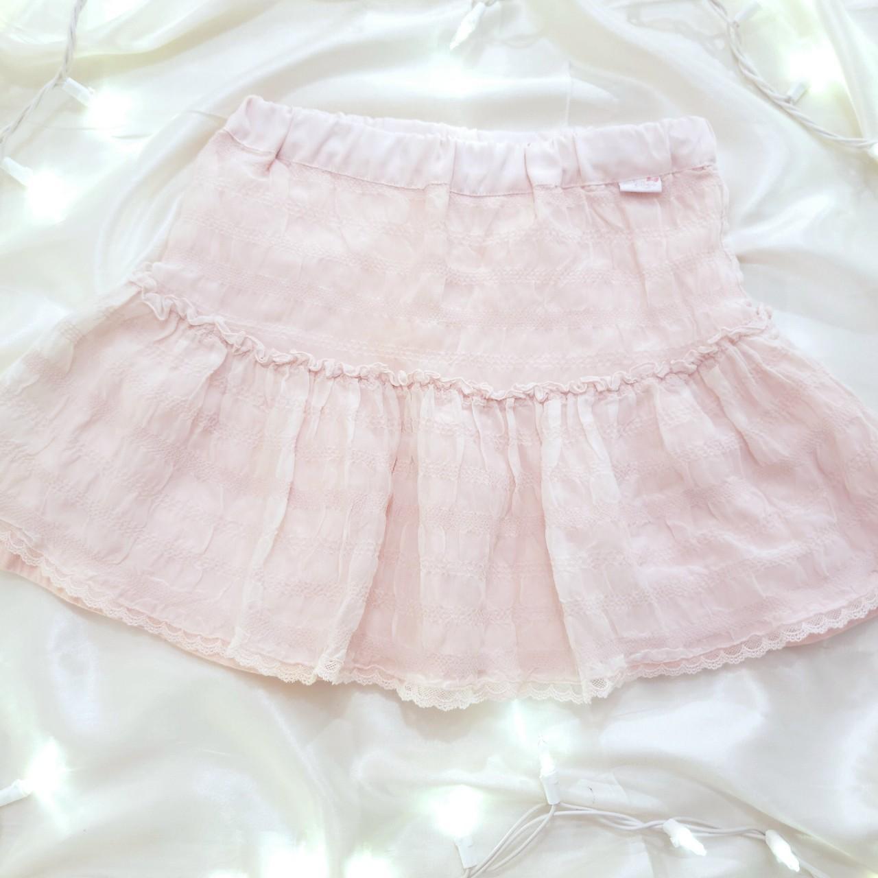 mezzo piano light pink ruffle skirt