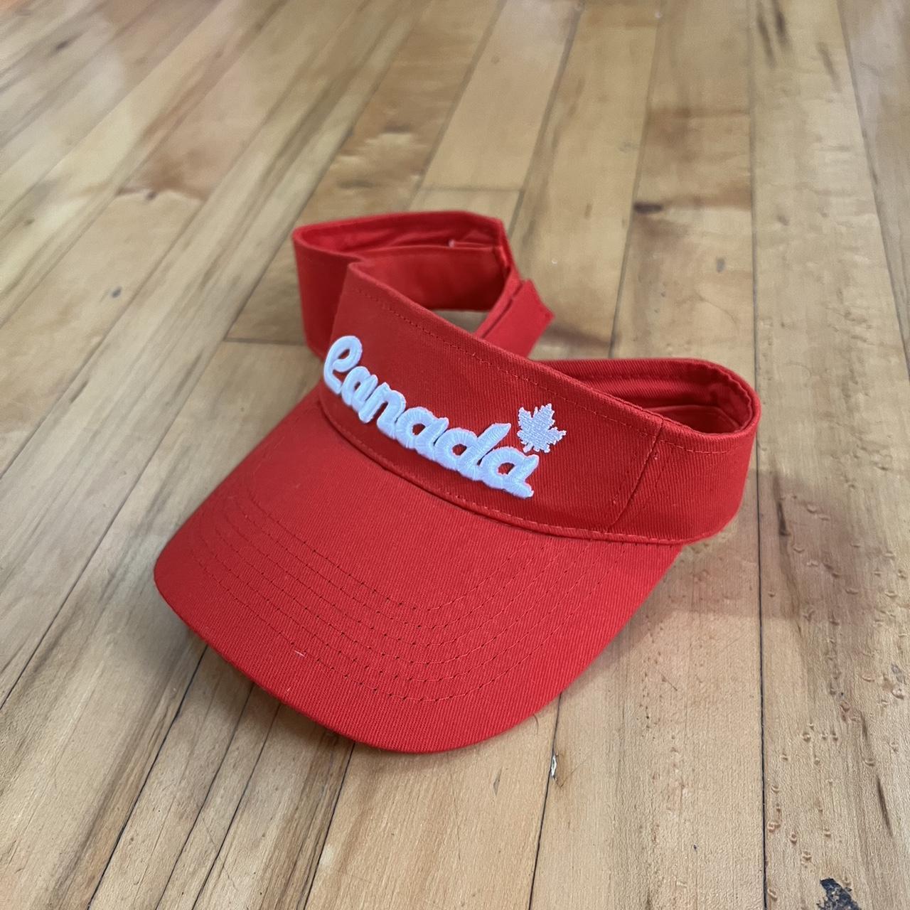 Red Canada visor, adjustable - Depop