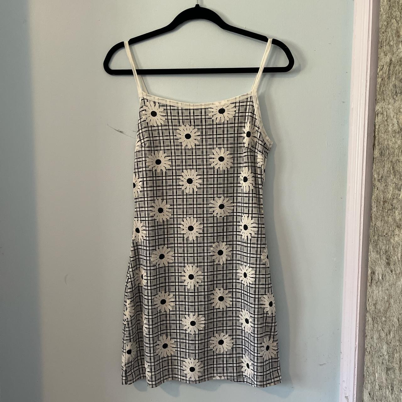 Reformation daisy and plaid pattern mini dress,... - Depop