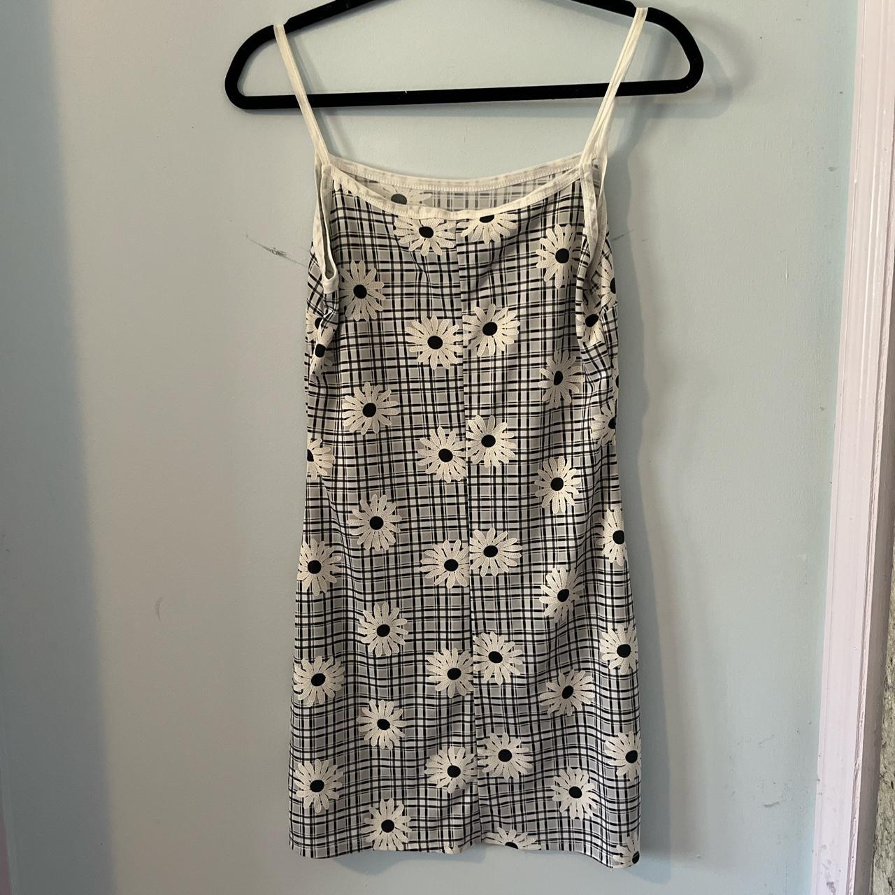 Reformation daisy and plaid pattern mini dress,... - Depop