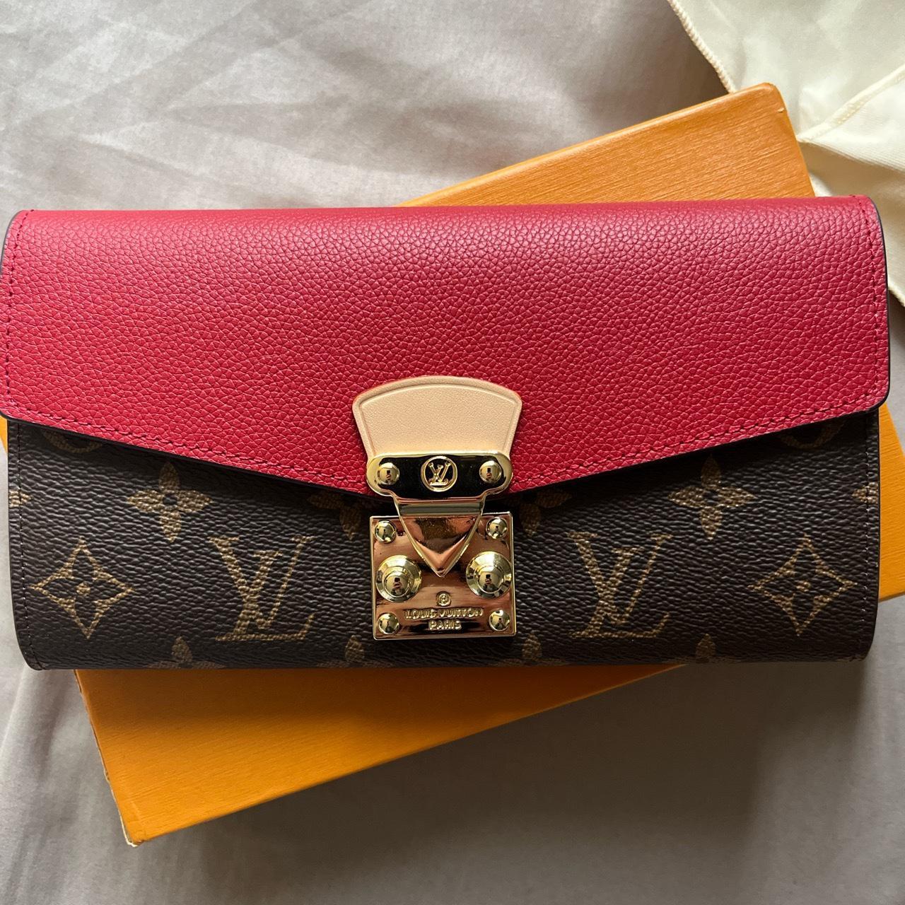 louis vuitton pallas wallet compact red new never... - Depop