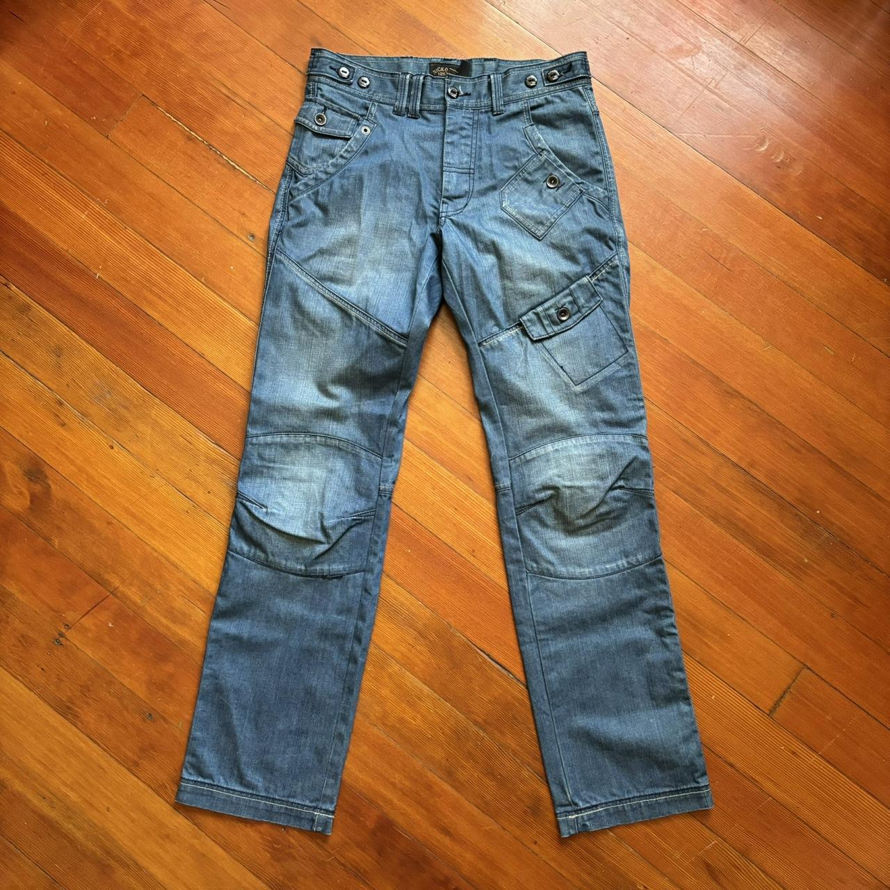 sicko nineteen embellished jeans straight leg fit... - Depop