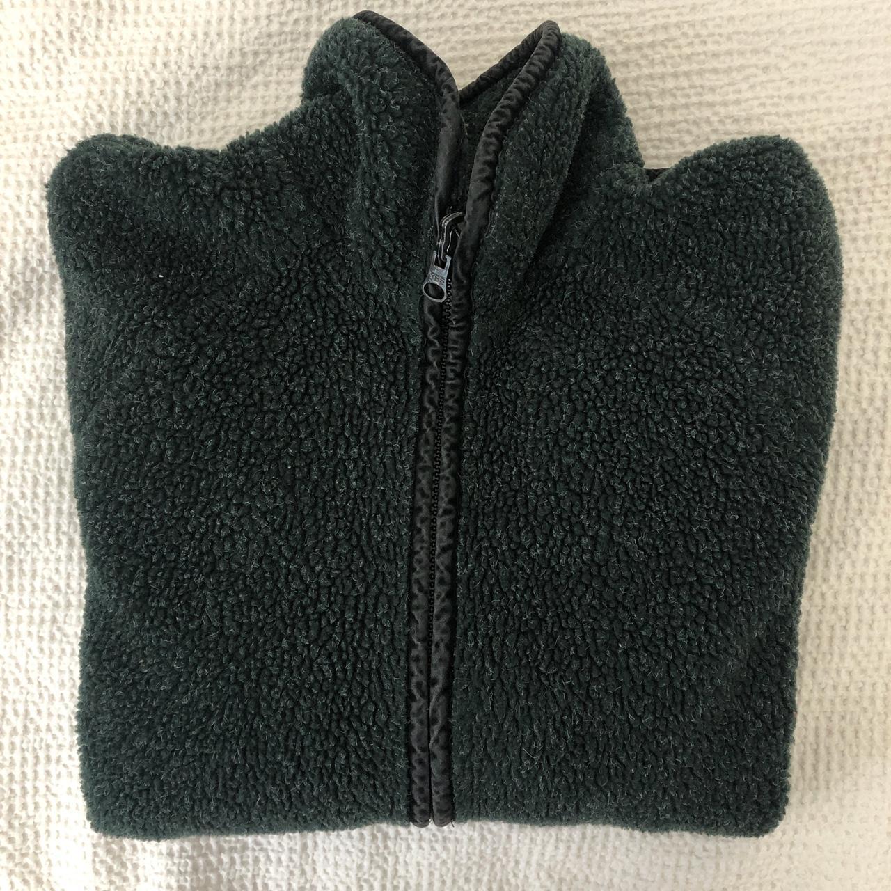 Dark green fleece zip up No size but fits like a... - Depop