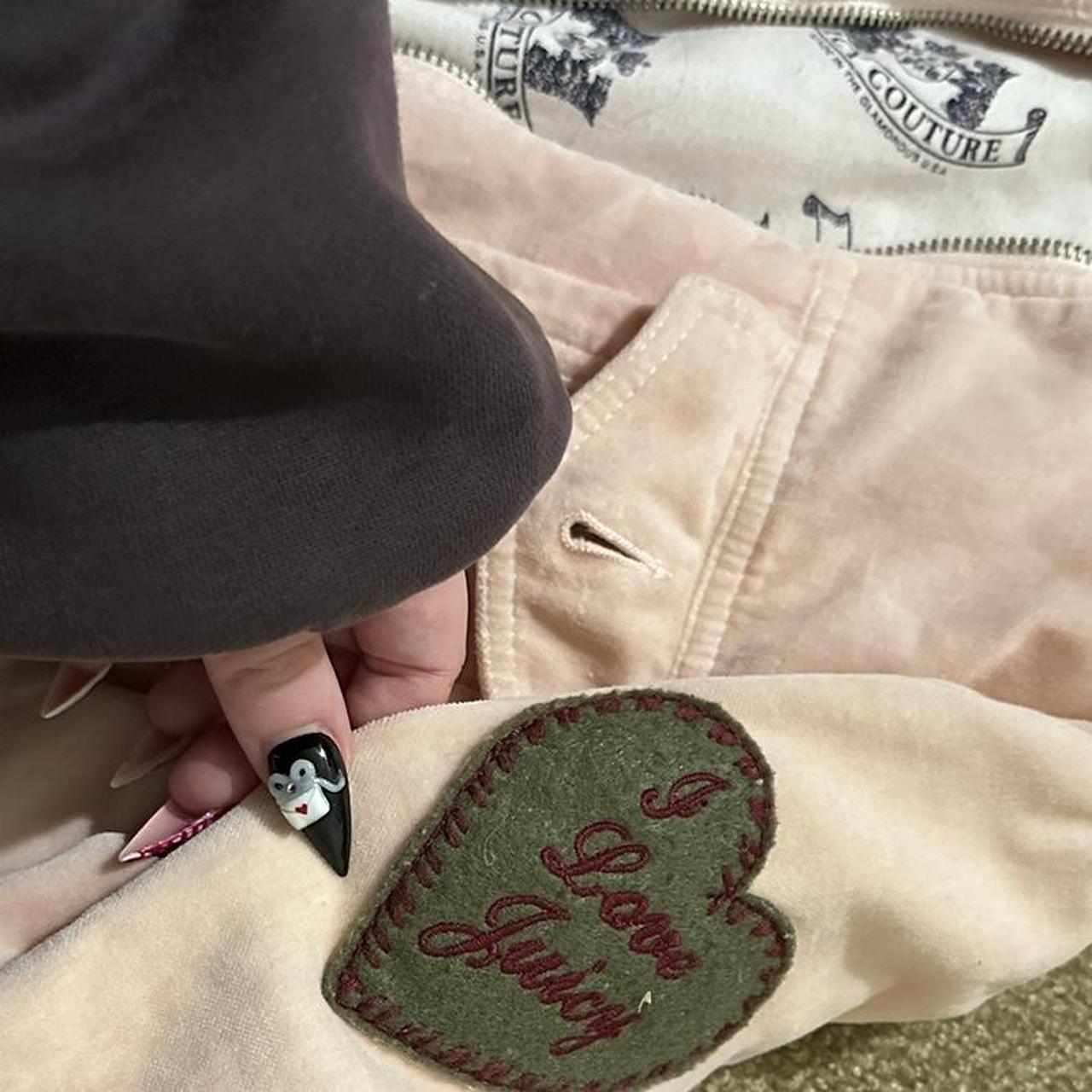 Vintage Pink juicy velvet cargo jacket, fitted, size... - Depop