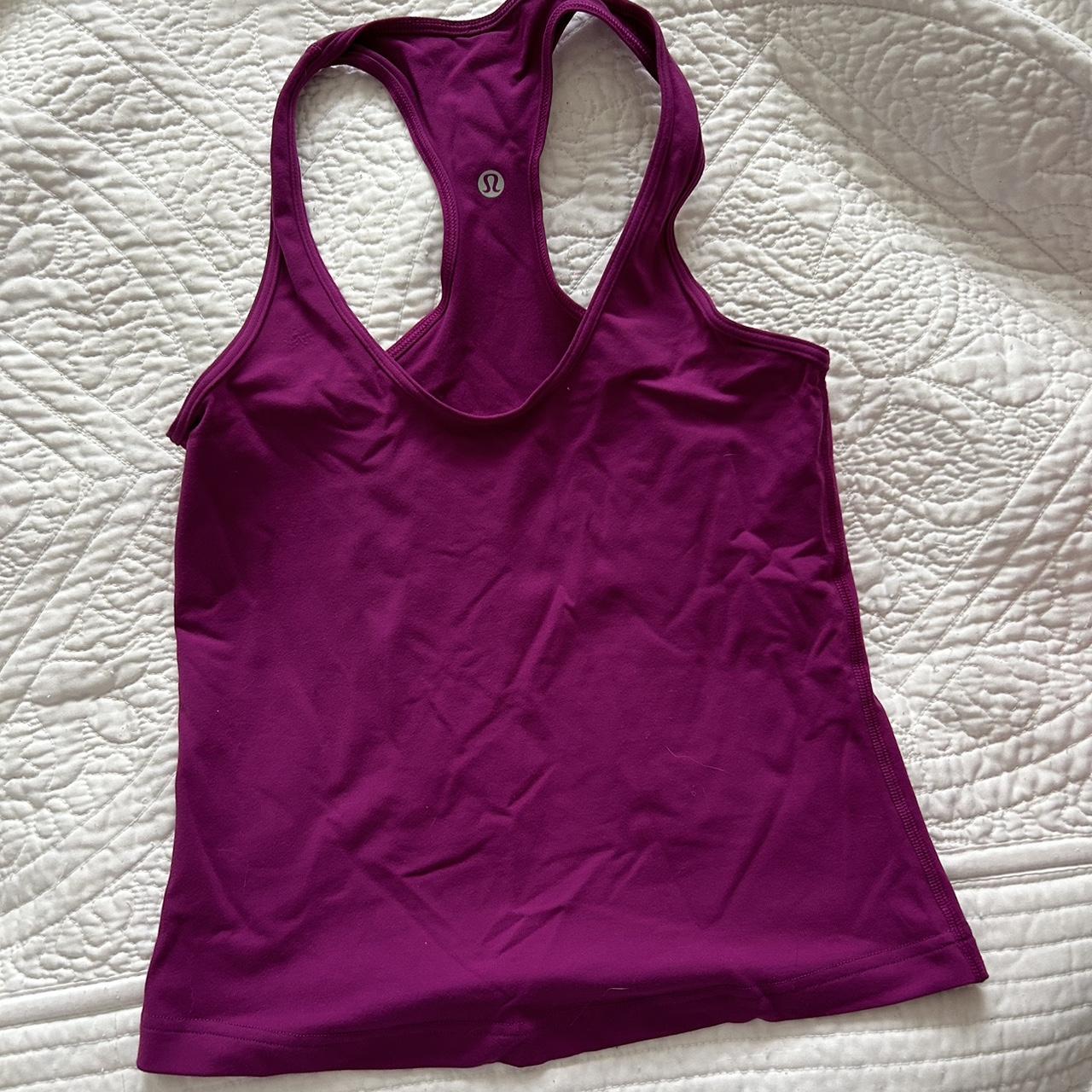 magenta pink lululemon workout tank align material... - Depop
