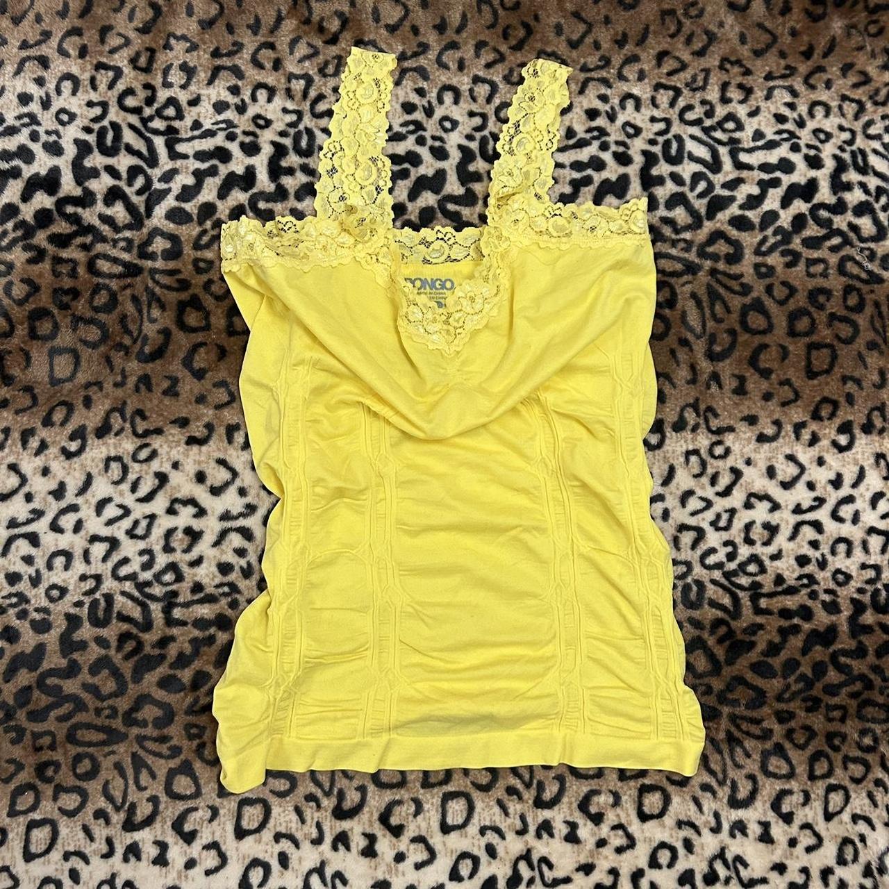 Super cute lace trims yellow cami from the y2k... - Depop