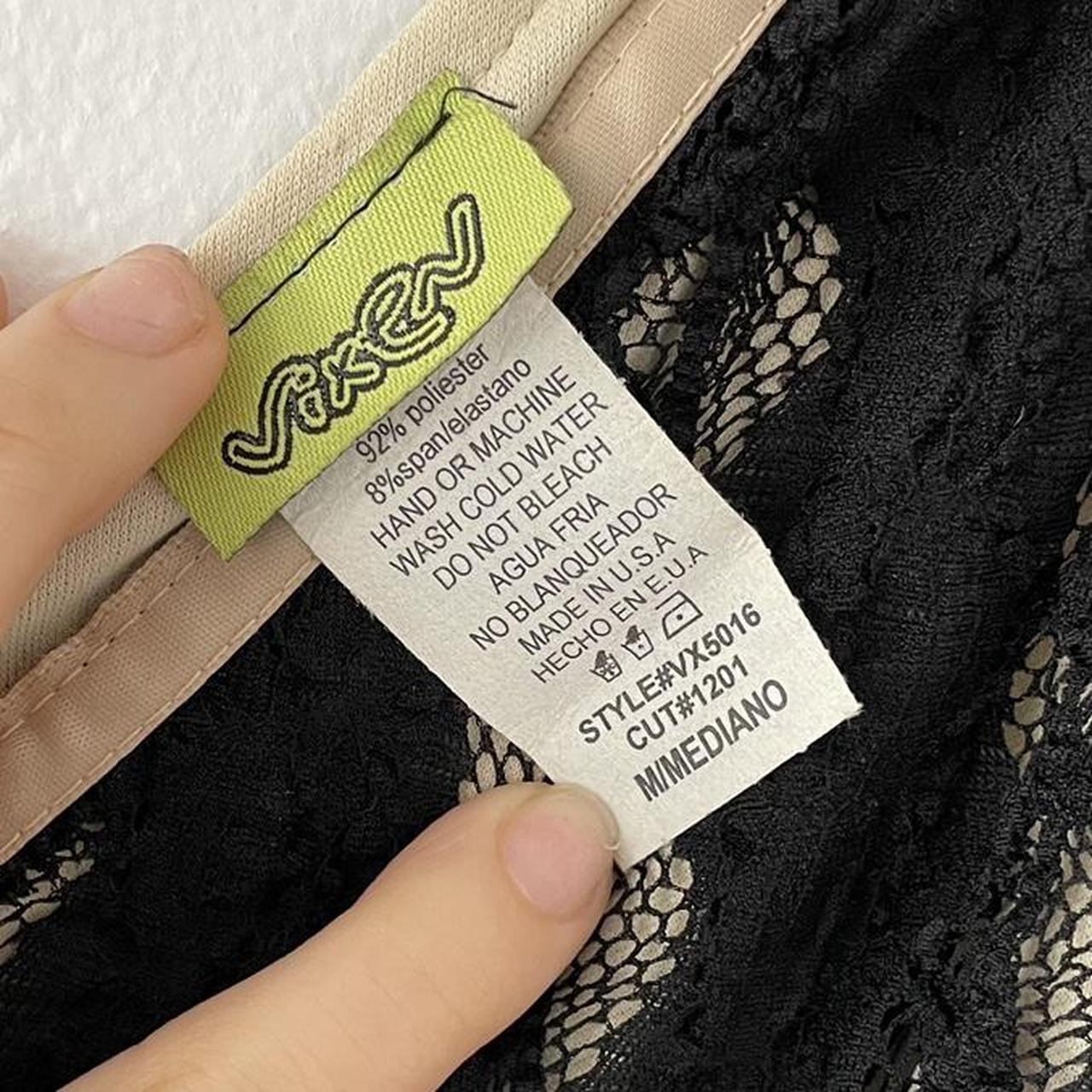 vixen y2k mid length lace overly bow detail v neck... - Depop