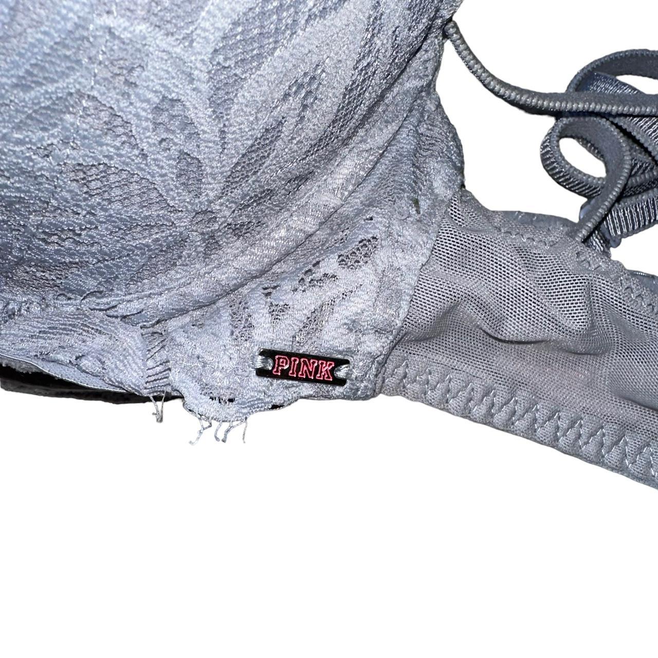 Victoria’s Secret push up bra 32c Dusky lilac lace... - Depop